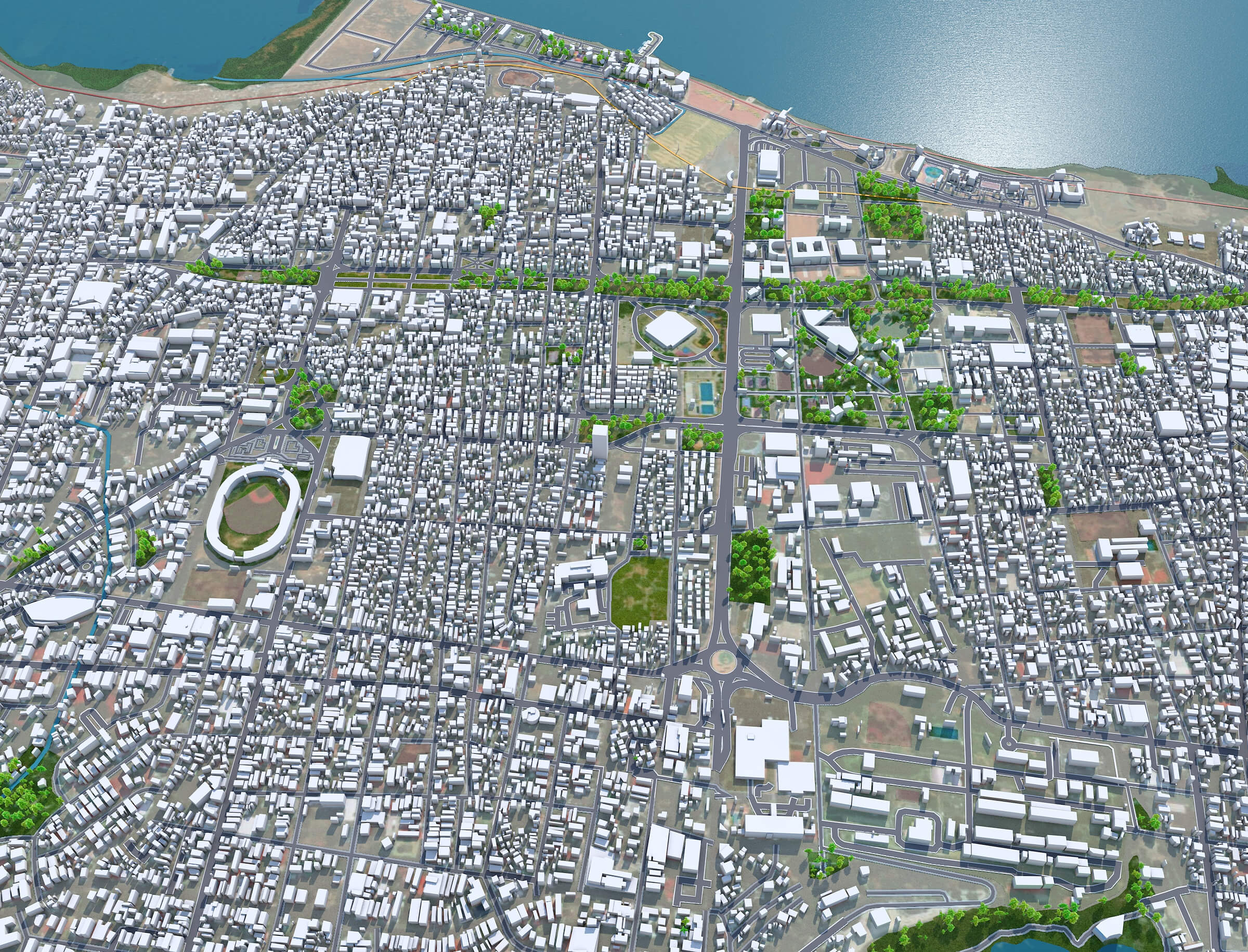 Managua City Nicaragua 3D Model 30km by 3dstudio