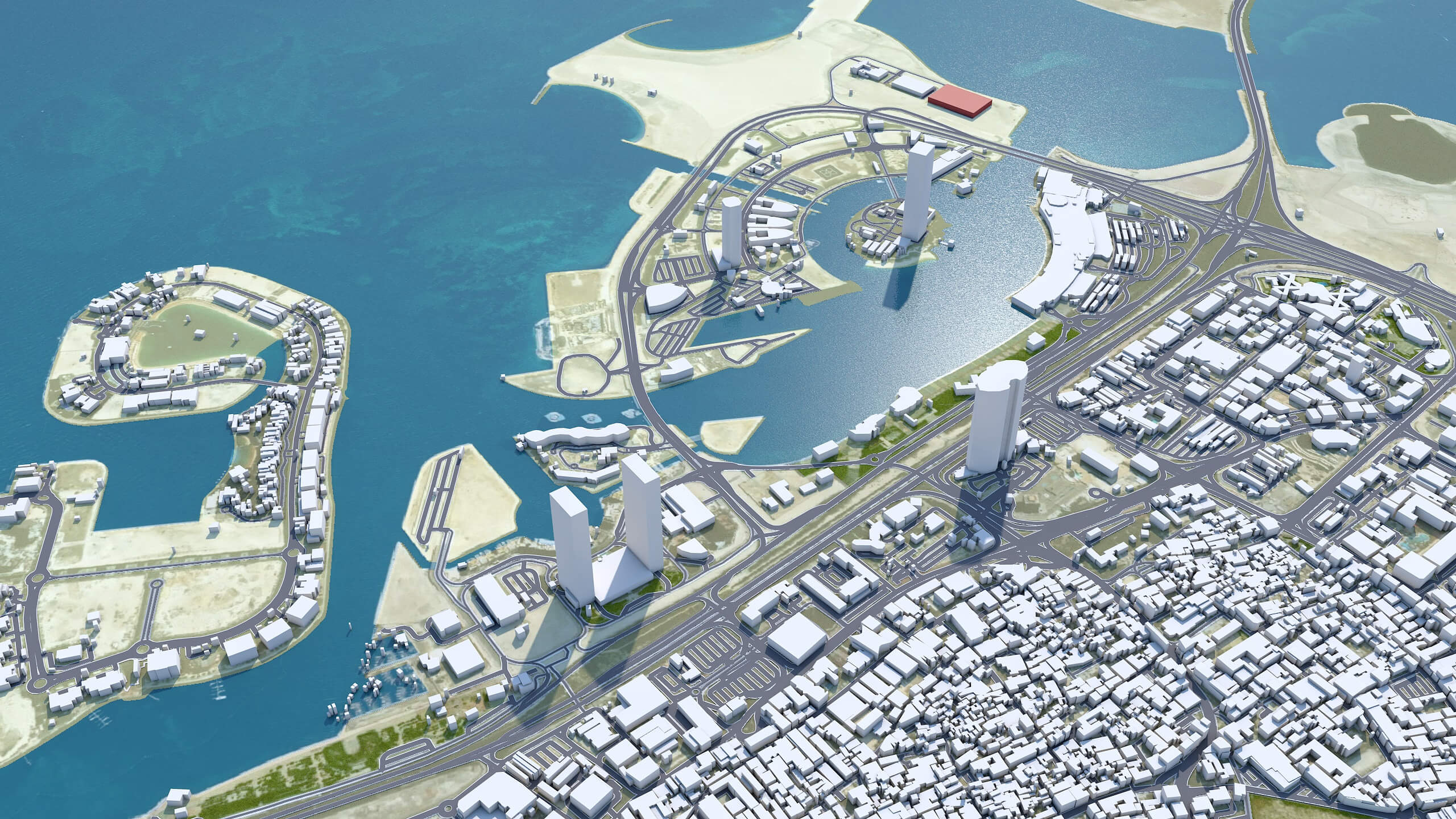Manama City Bahrain 3D Model 30km by 3dstudio
