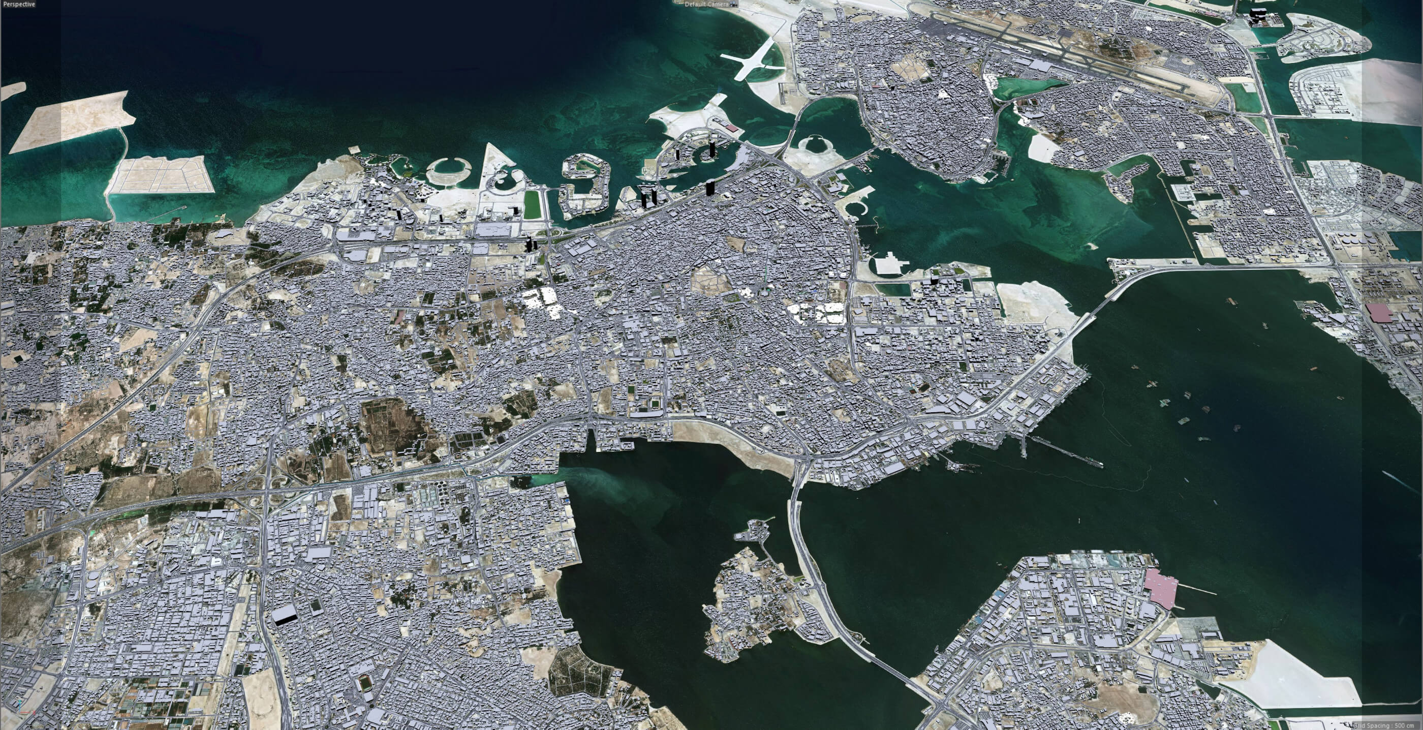 Manama City Bahrain 3D Model 30km by 3dstudio