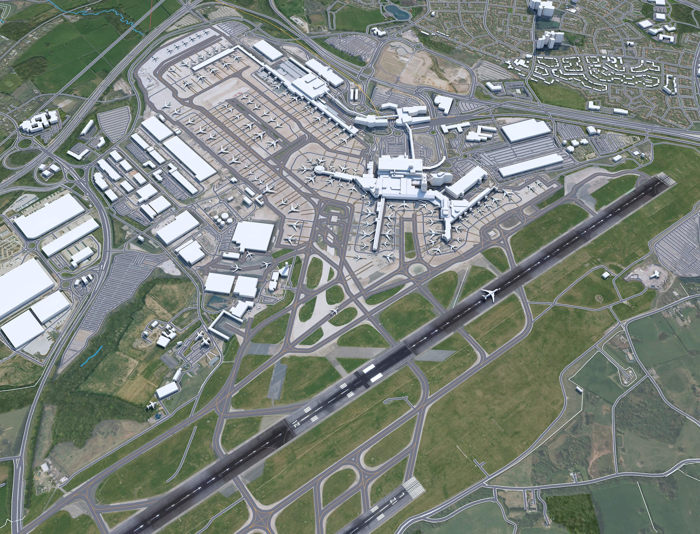 Manchester Airport UK - 3D Model by 3dstudio