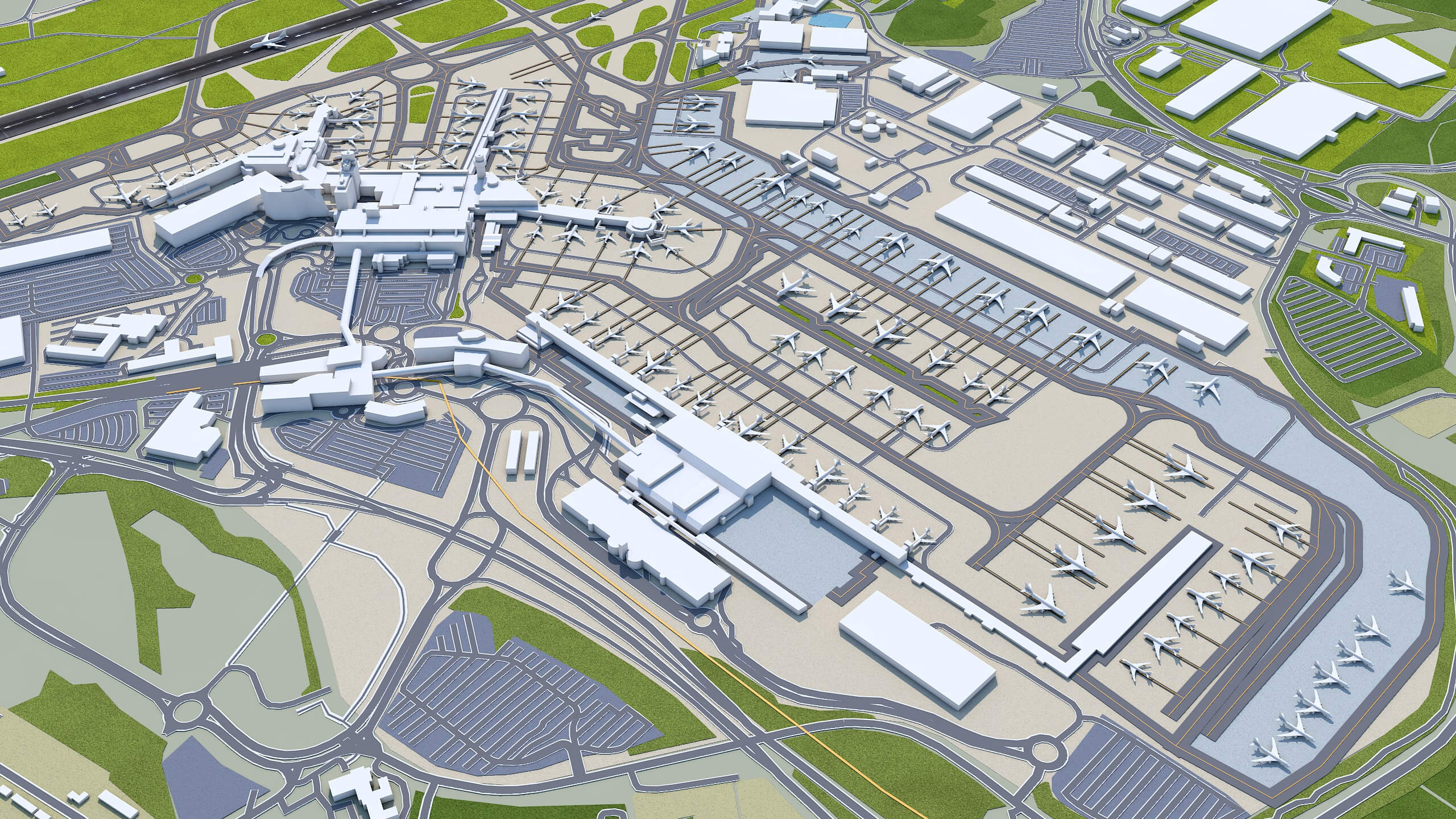 Manchester Airport UK - 3D Model by 3dstudio