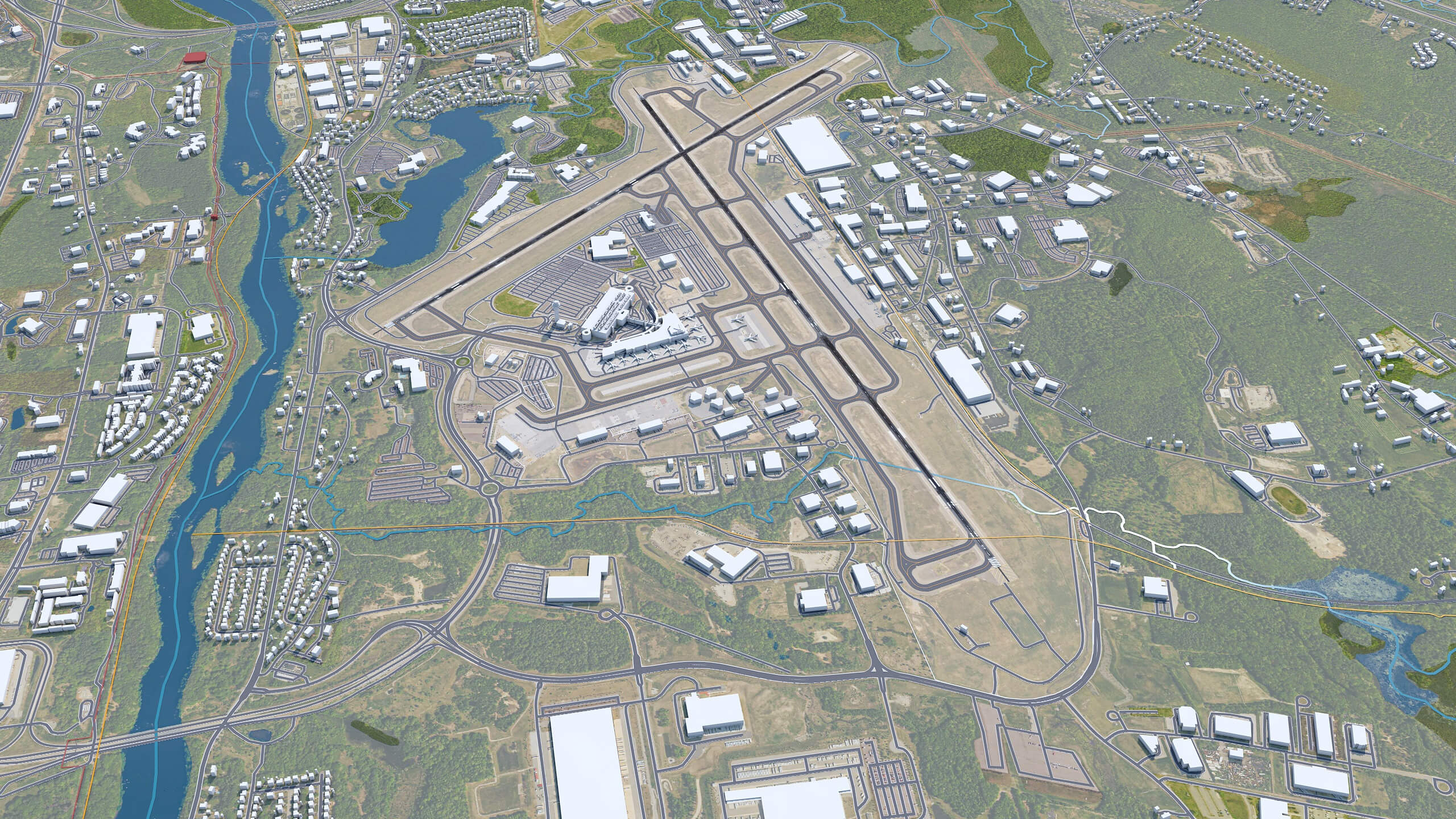Manchester-Boston Regional Airport 3D Model by 3dstudio