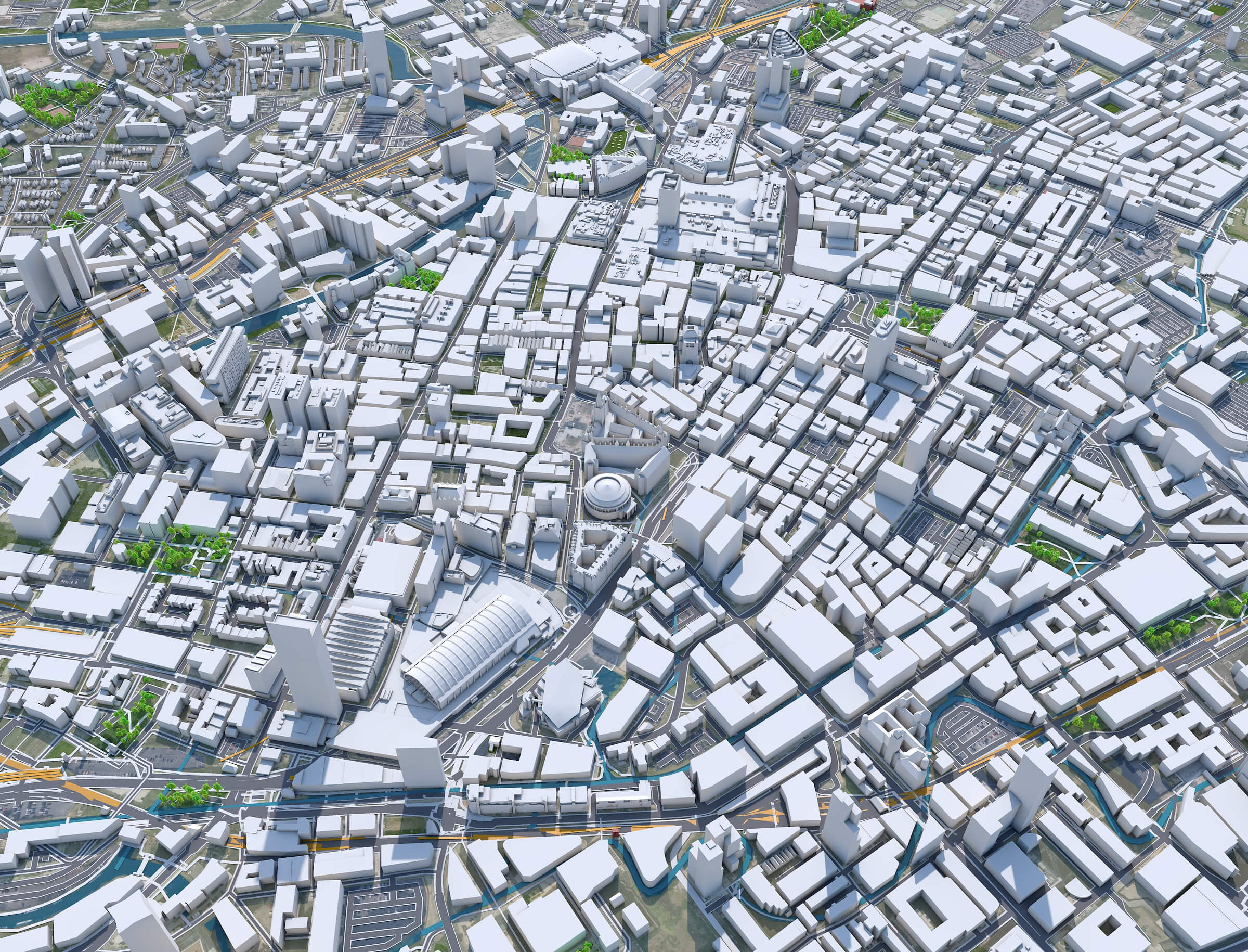 Manchester Downtown UK 7km - 3D Model by 3dstudio