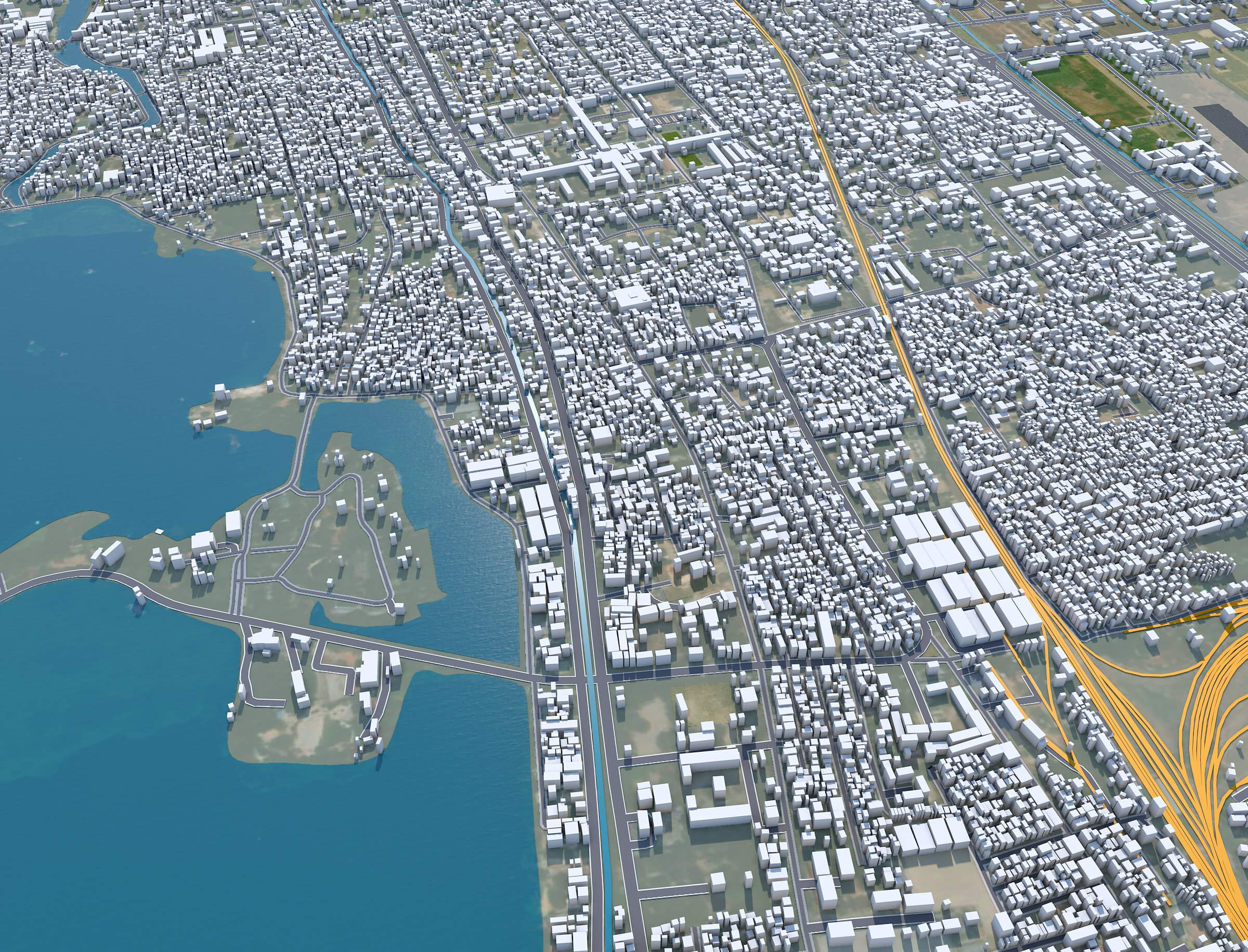 Mandalay Myanmar City (Burma) 3D Model 30km by 3dstudio