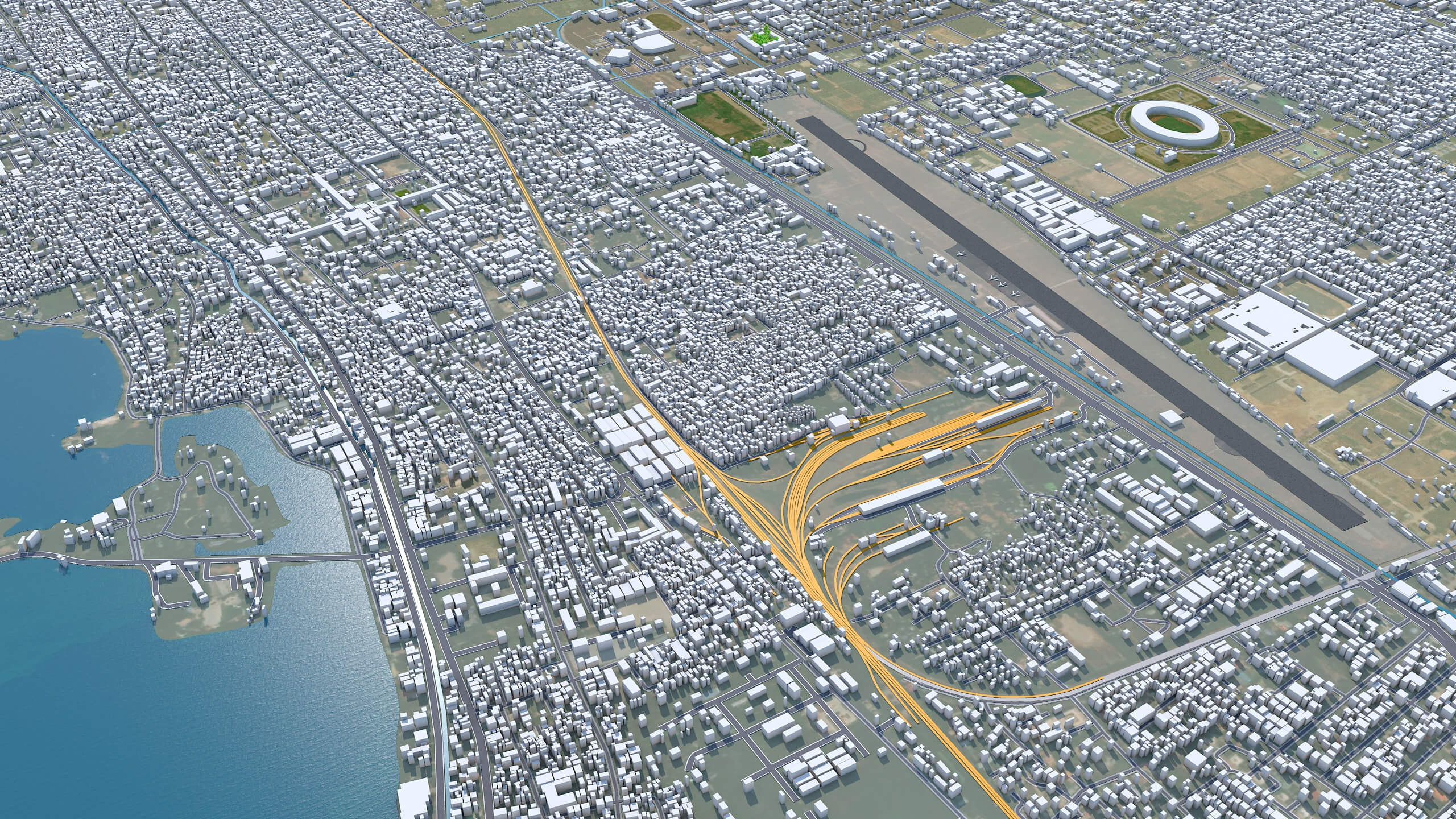 Mandalay Myanmar City (Burma) 3D Model 30km by 3dstudio