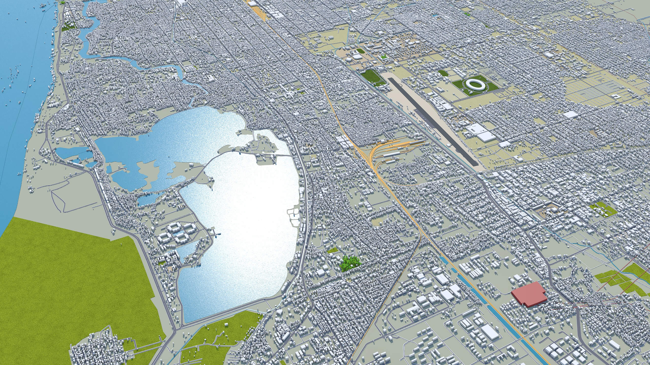 Mandalay Myanmar City (Burma) 3D Model 30km by 3dstudio