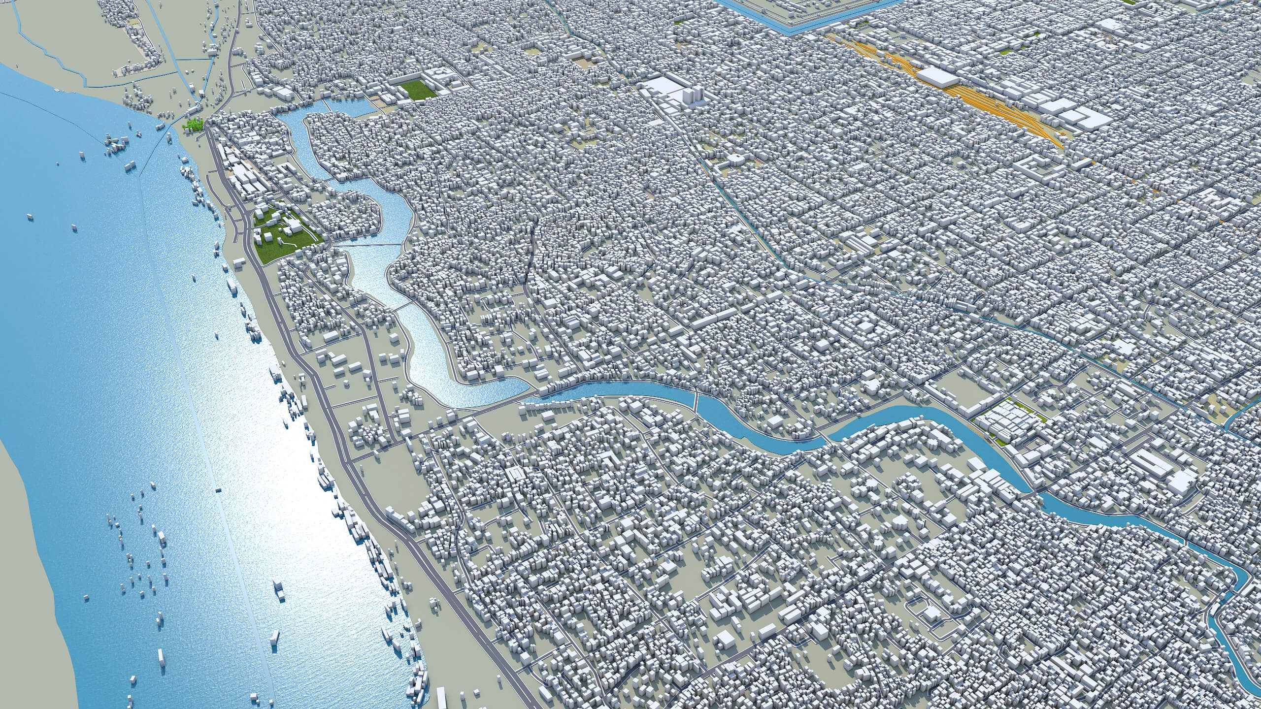 Mandalay Myanmar City (Burma) 3D Model 30km by 3dstudio