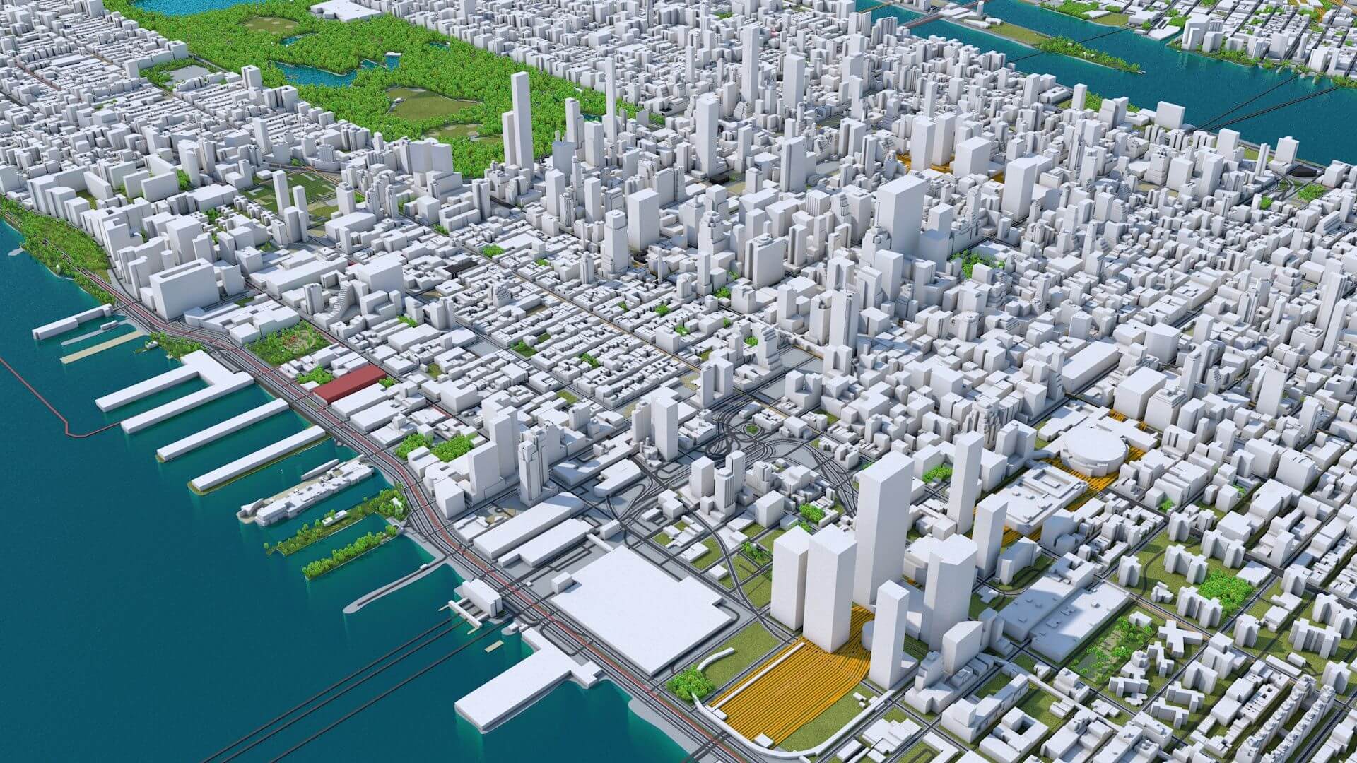 Manhattan New York 40km - 3D Model by 3dstudio