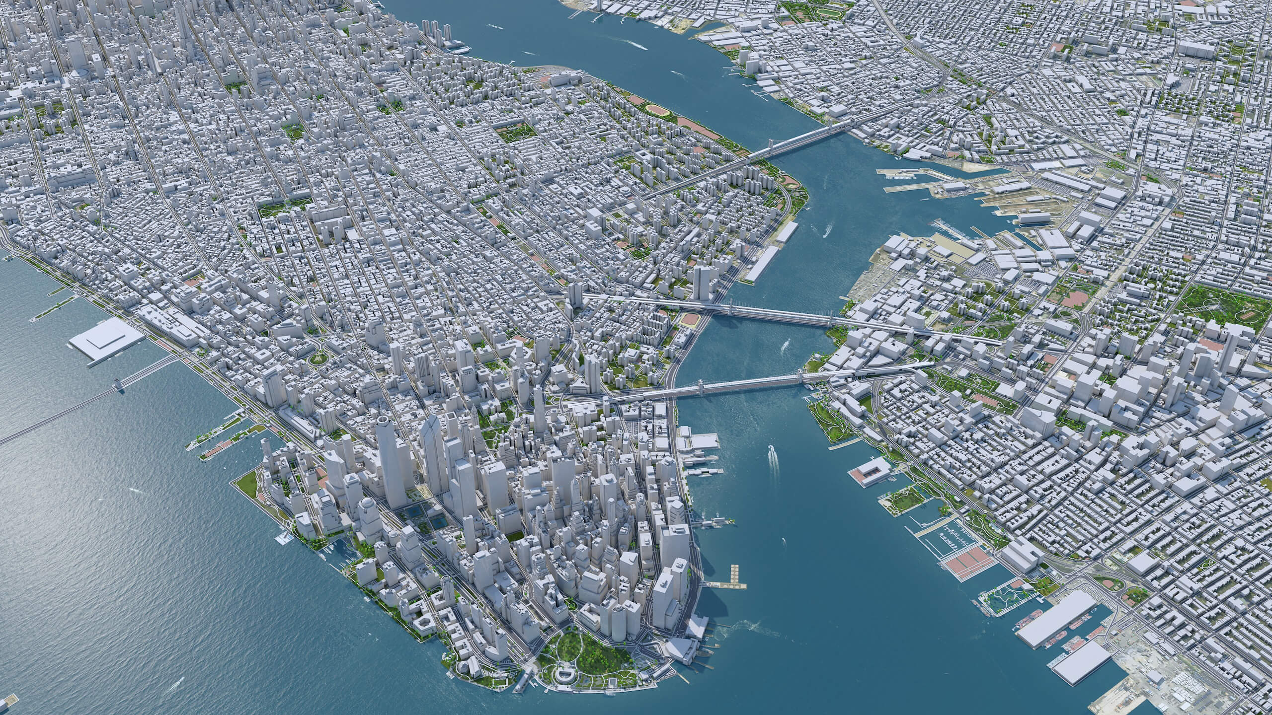 Manhattan, New York USA 40km - 3D Model by 3dstudio