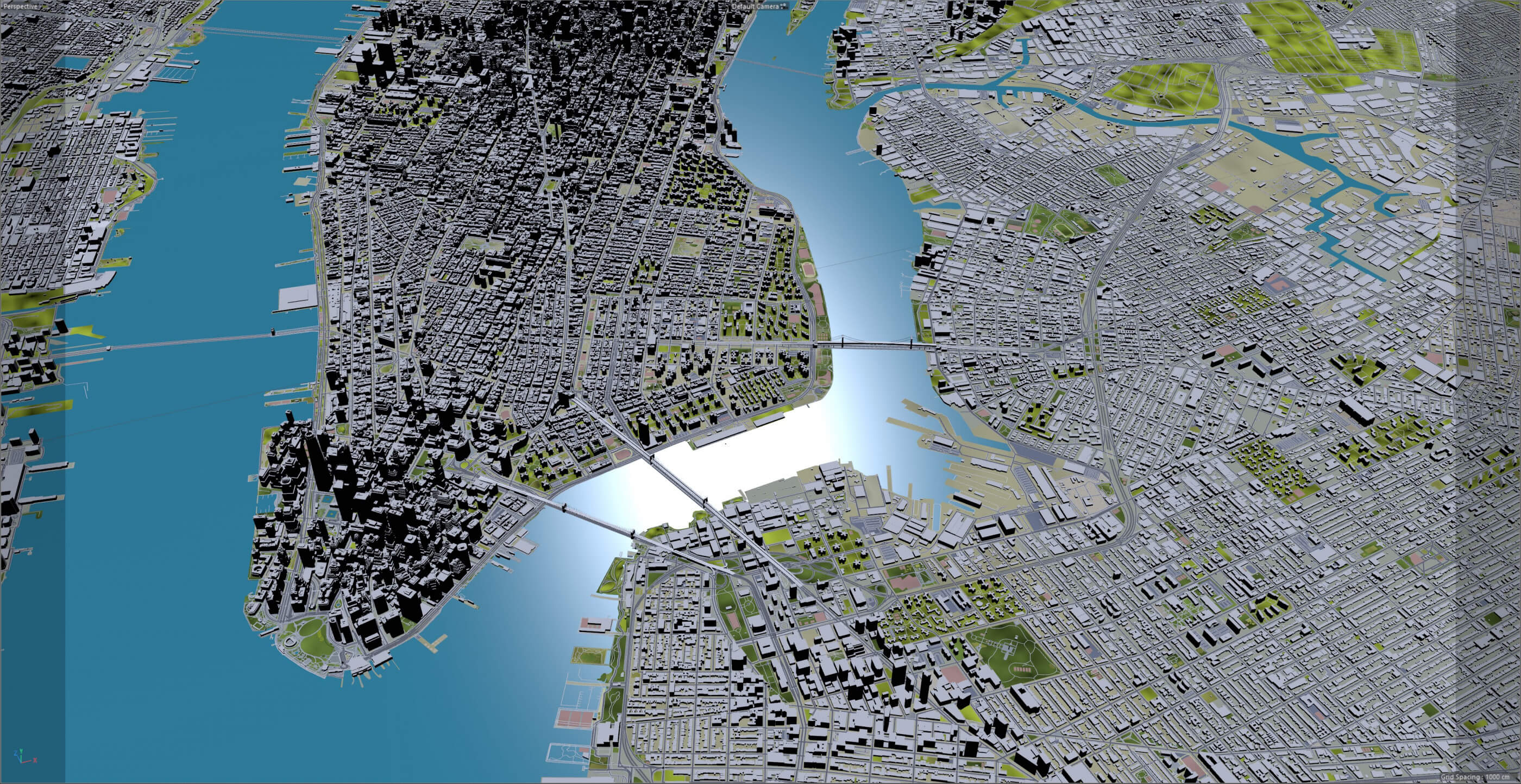Manhattan, New York USA 40km - 3D Model by 3dstudio