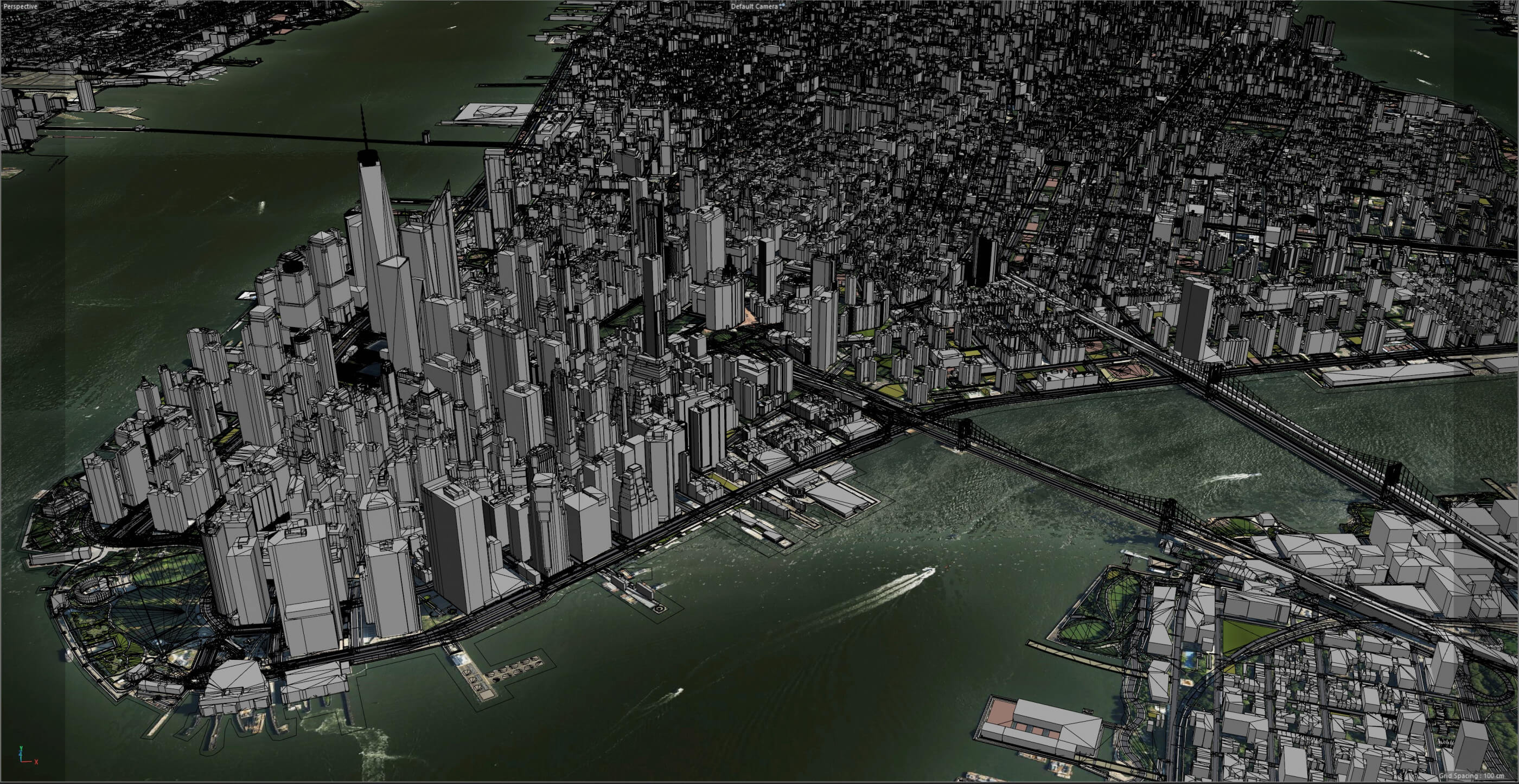 Manhattan, New York USA 40km - 3D Model by 3dstudio