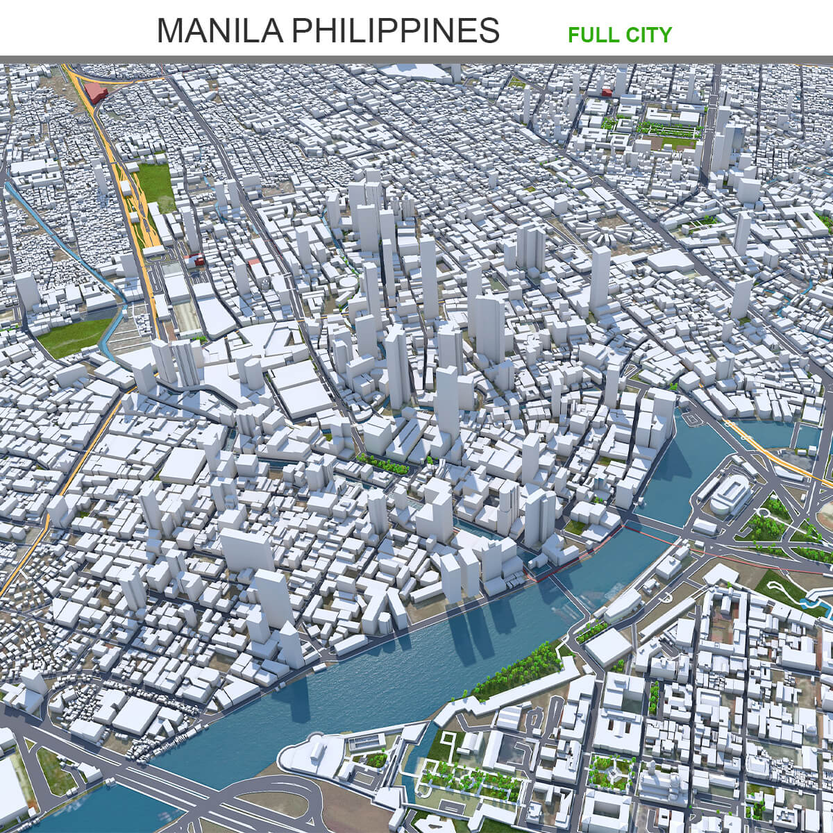 Manila, Philippines 30km - 3D Model by 3dstudio