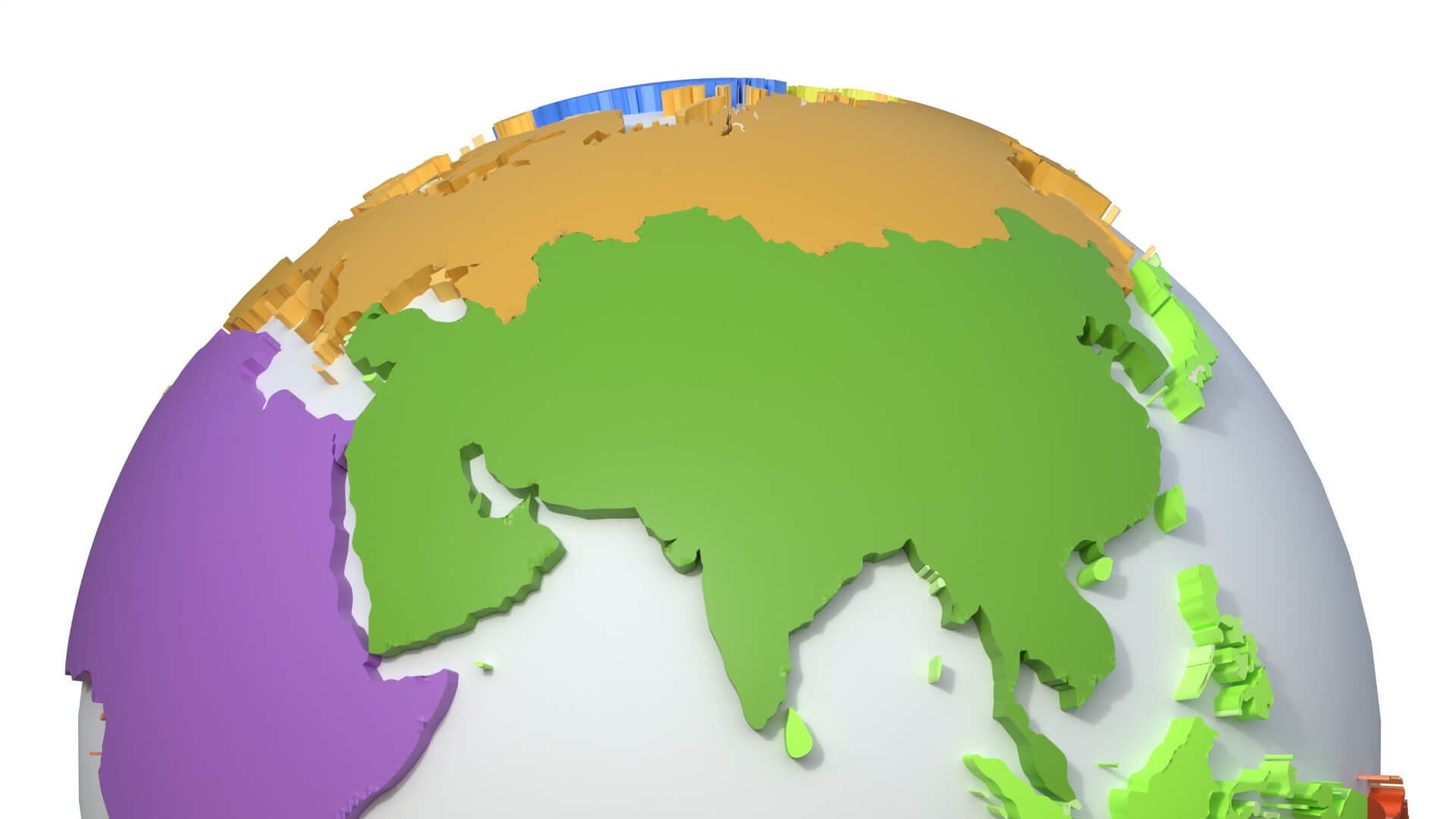 Map Continents Globe - 3D Model by 3dstudio