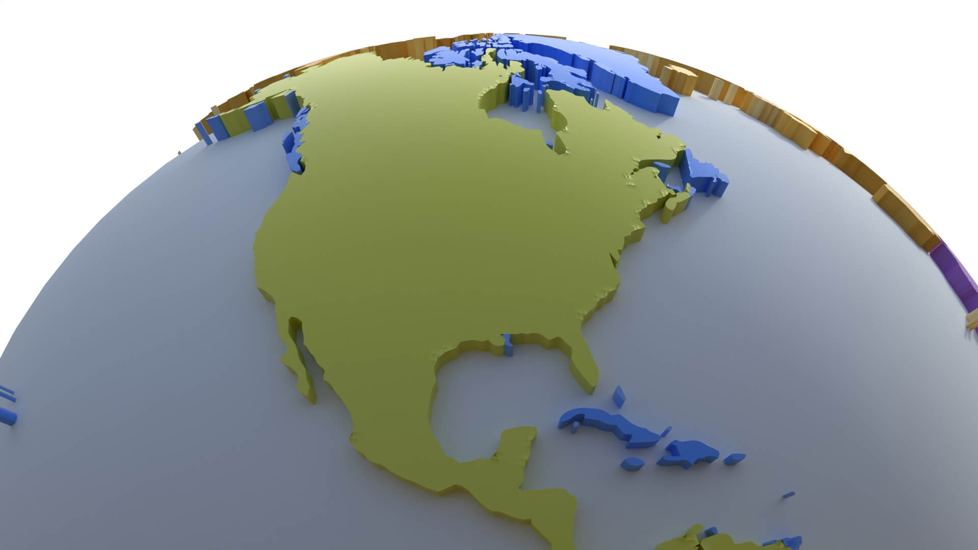 Map Continents Globe - 3D Model by 3dstudio