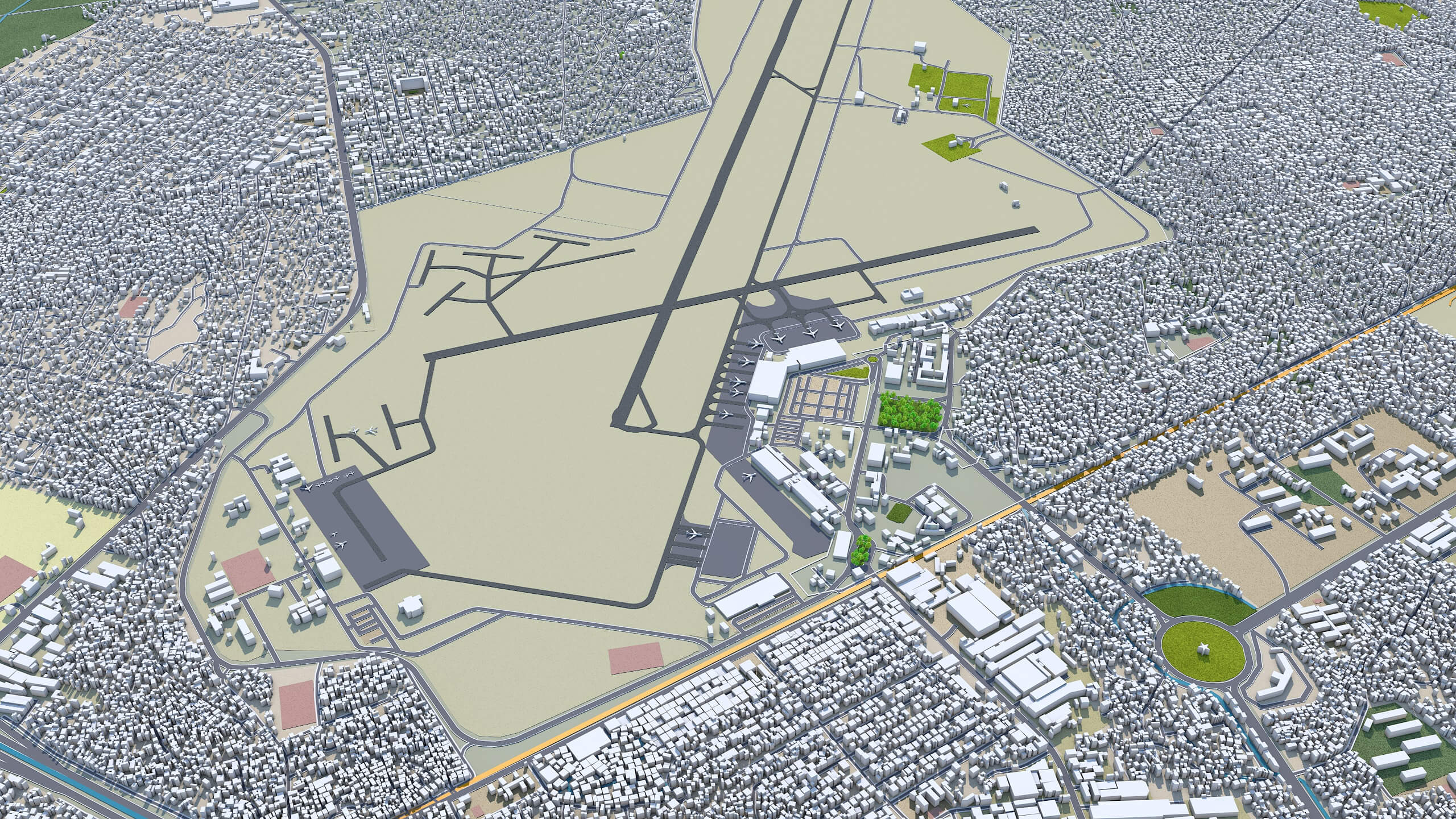 Maputo City Mozambique 3D Model 30km by 3dstudio