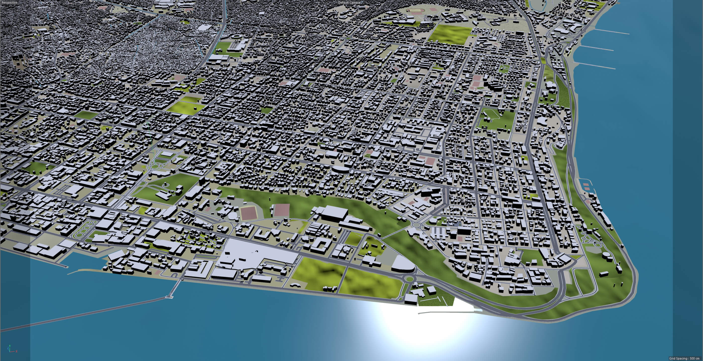 Maputo City Mozambique 3D Model 30km by 3dstudio