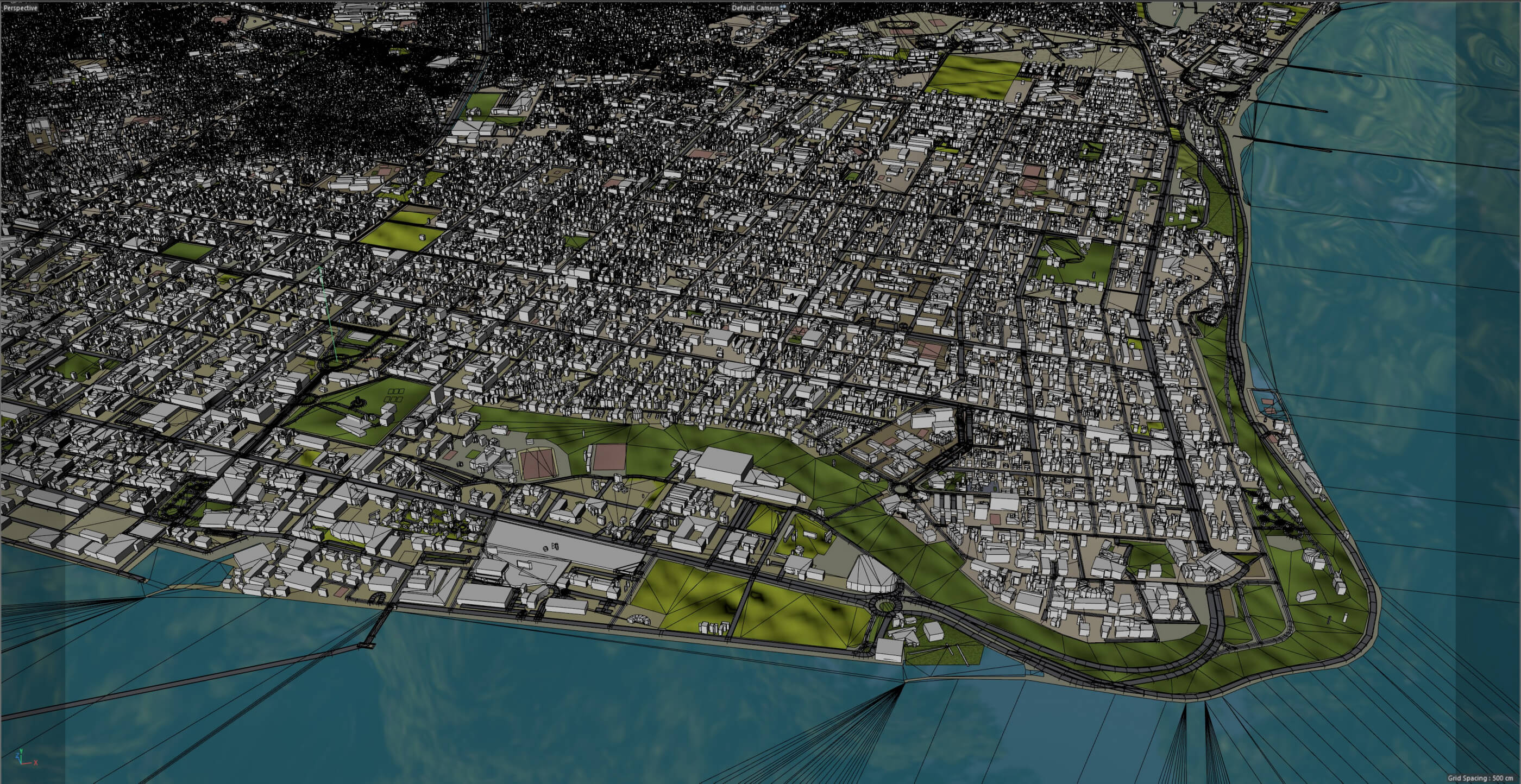 Maputo City Mozambique 3D Model 30km by 3dstudio