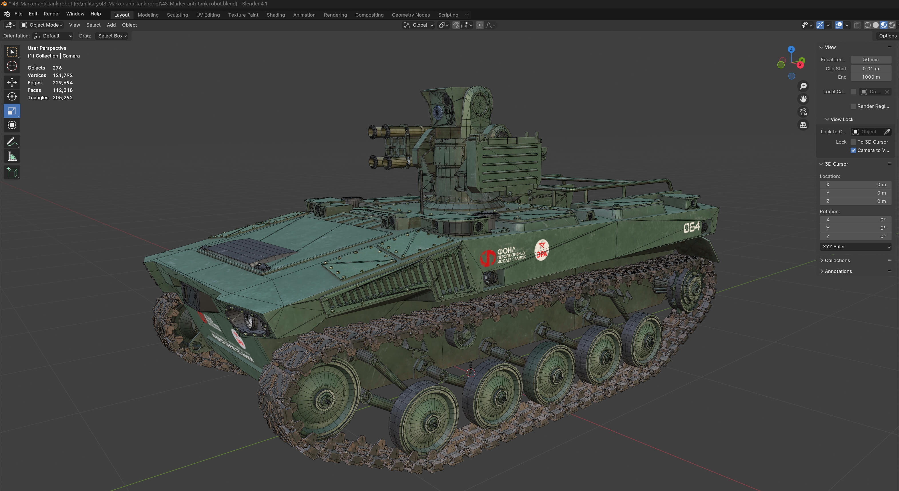 Marker Snti Tank Robot Ugv - 3D Model by 3dstudio