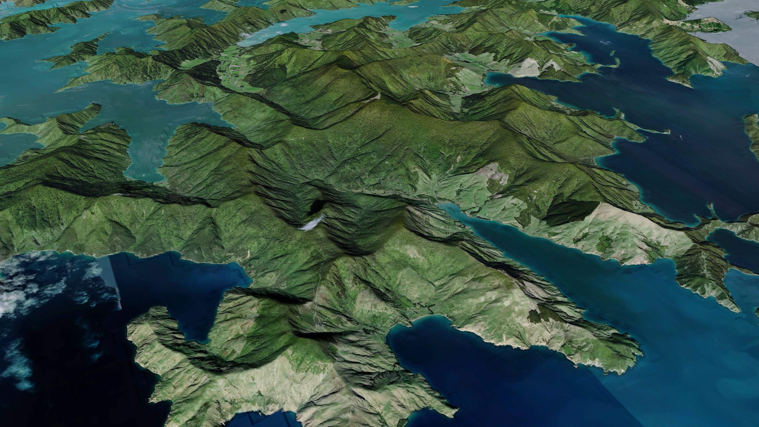 Marlborough Sounds New Zealand Terrain 3D Model by 3dstudio