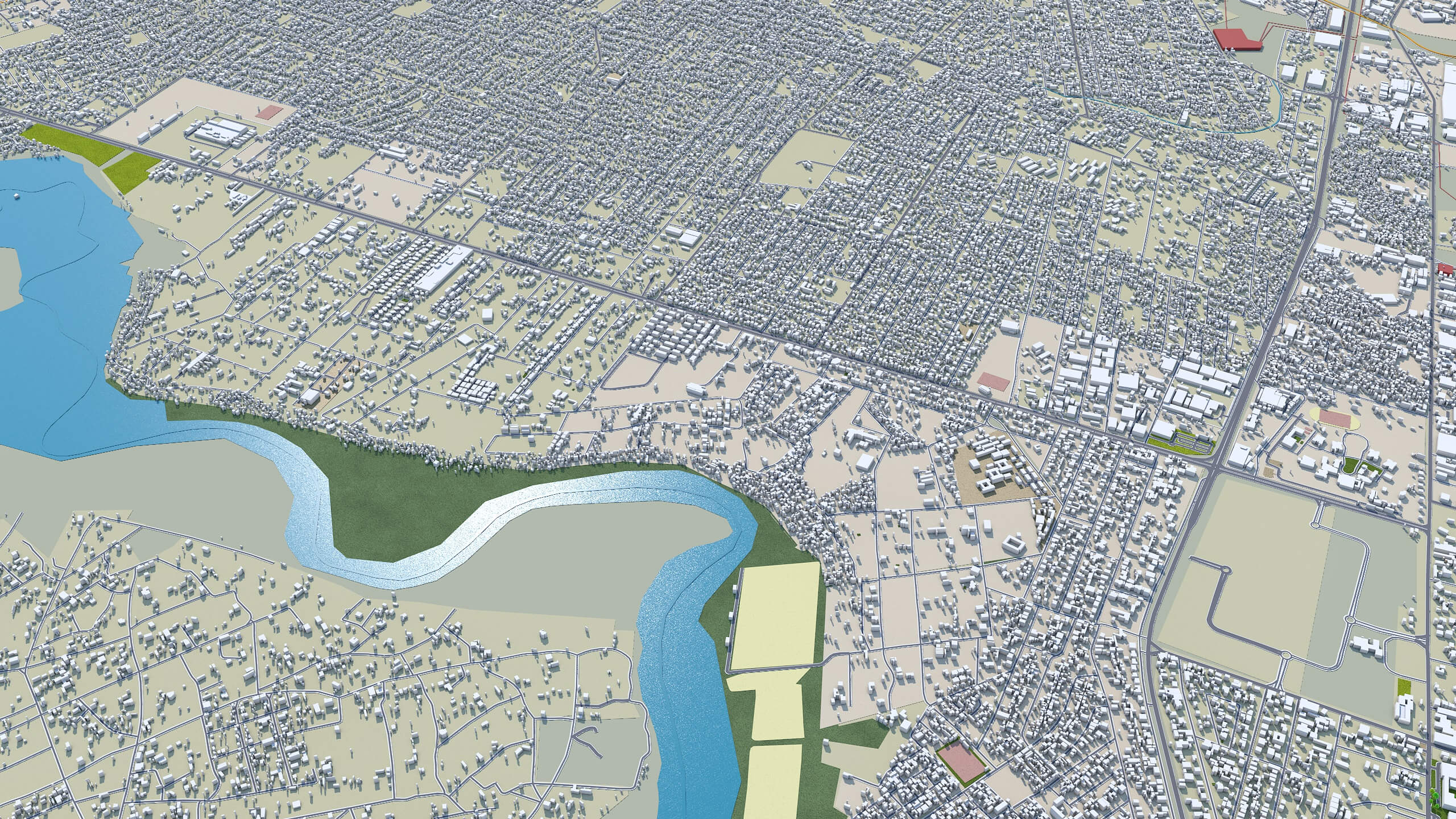 Matola City Mozambique 3D Model 20km by 3dstudio