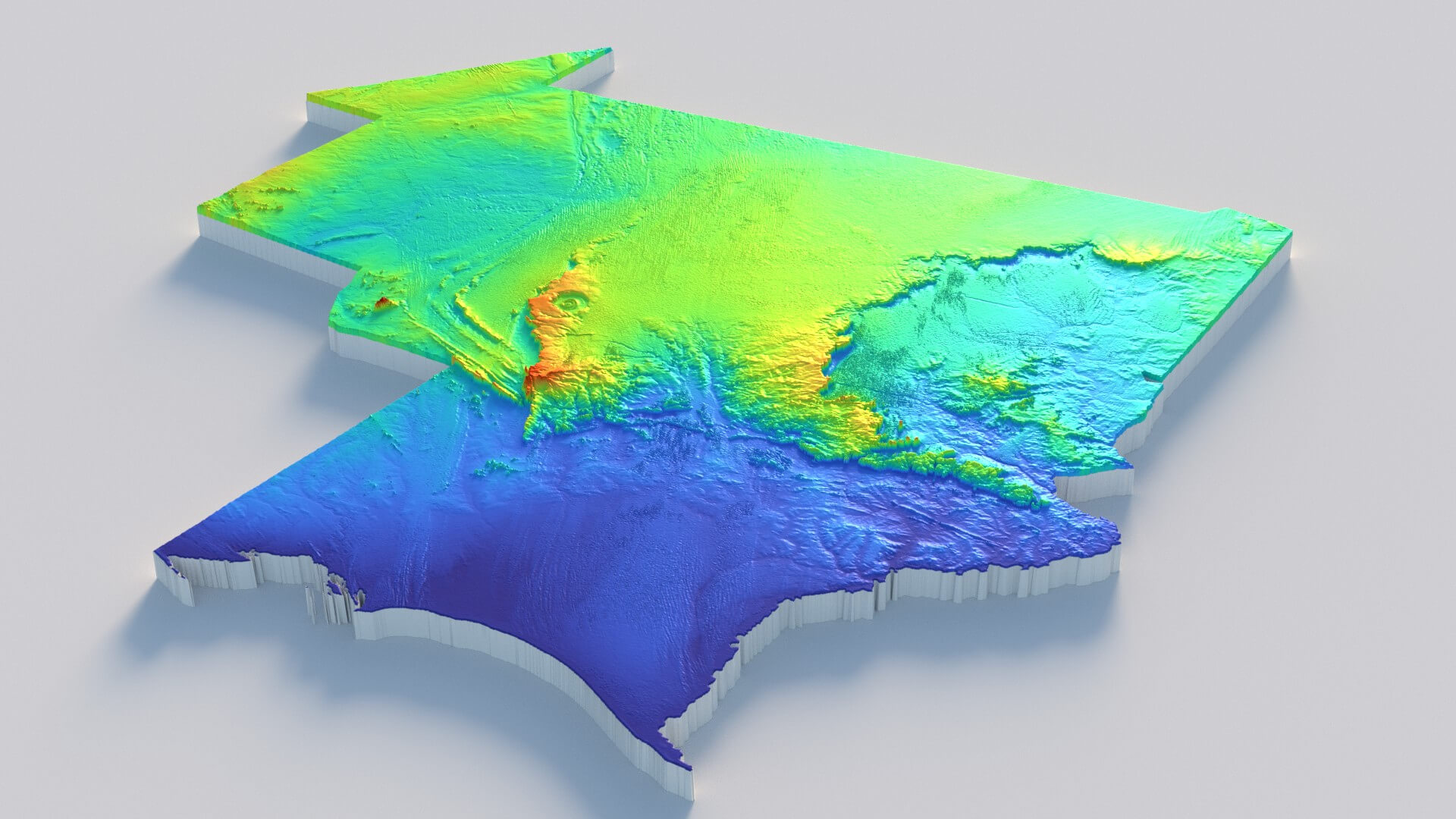 Mauritania Terrain Map - 3D Model by 3dstudio