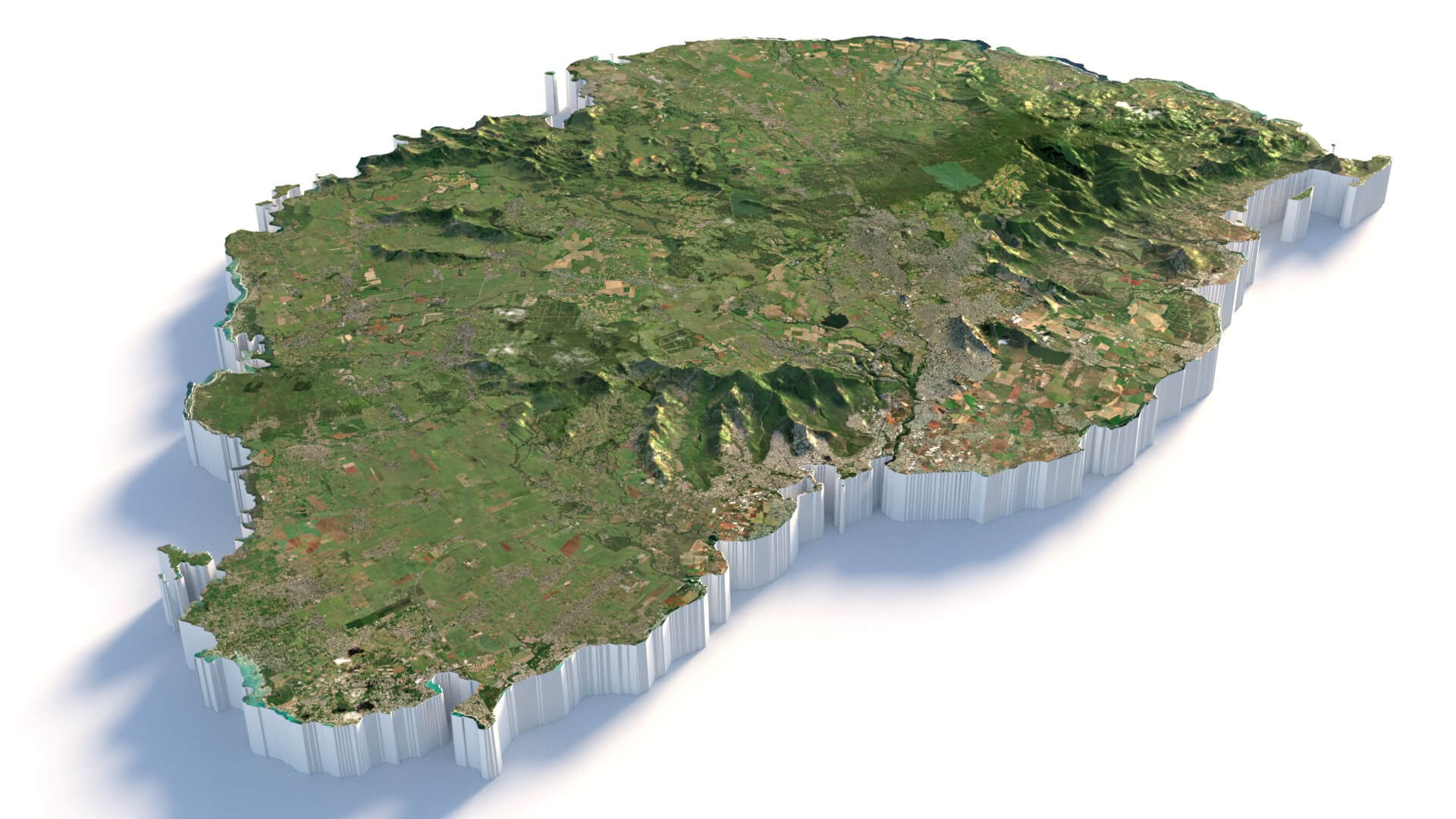 Mauritius Terrain Map - 3D Model by 3dstudio