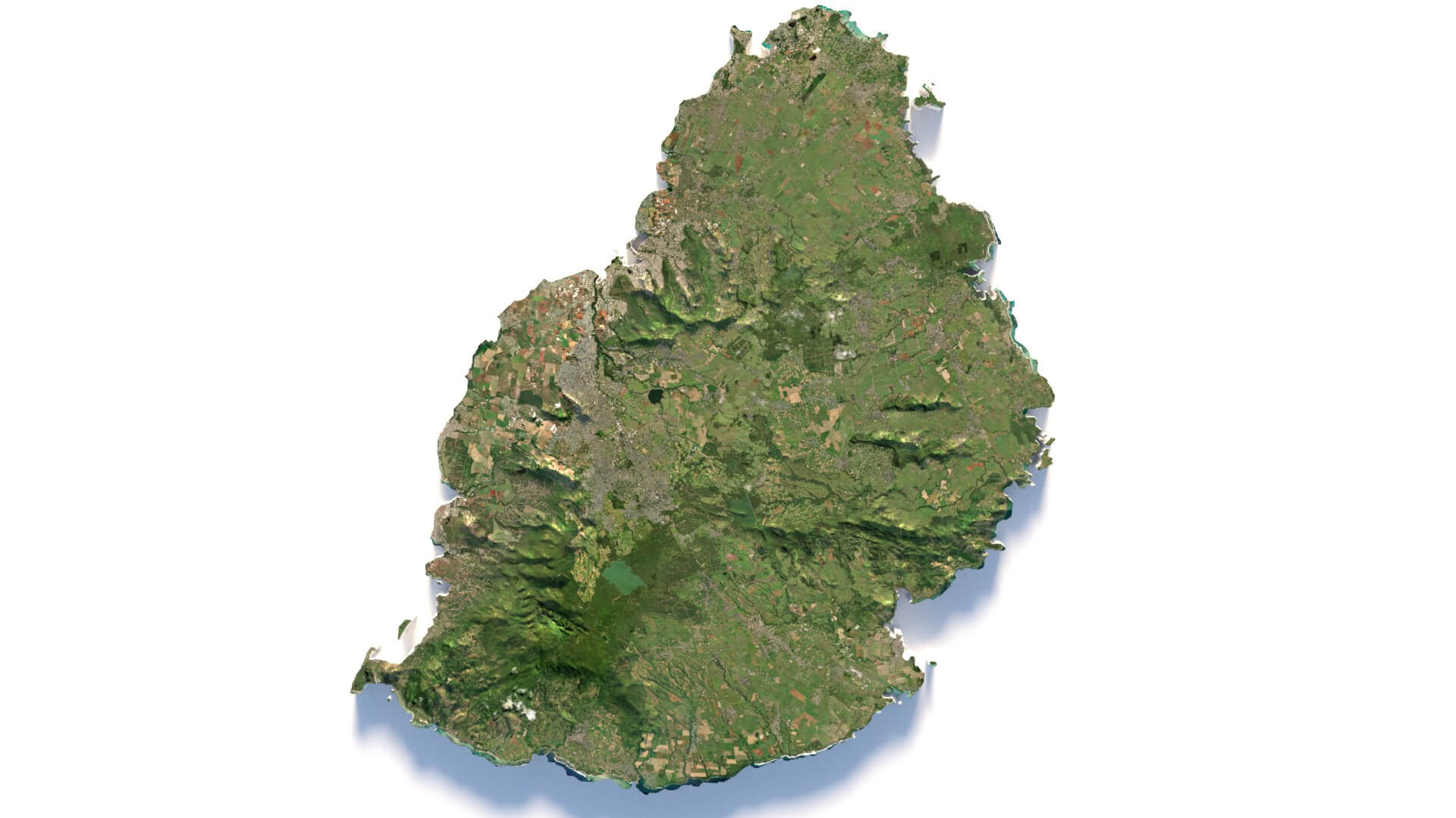 Mauritius Terrain Map - 3D Model by 3dstudio