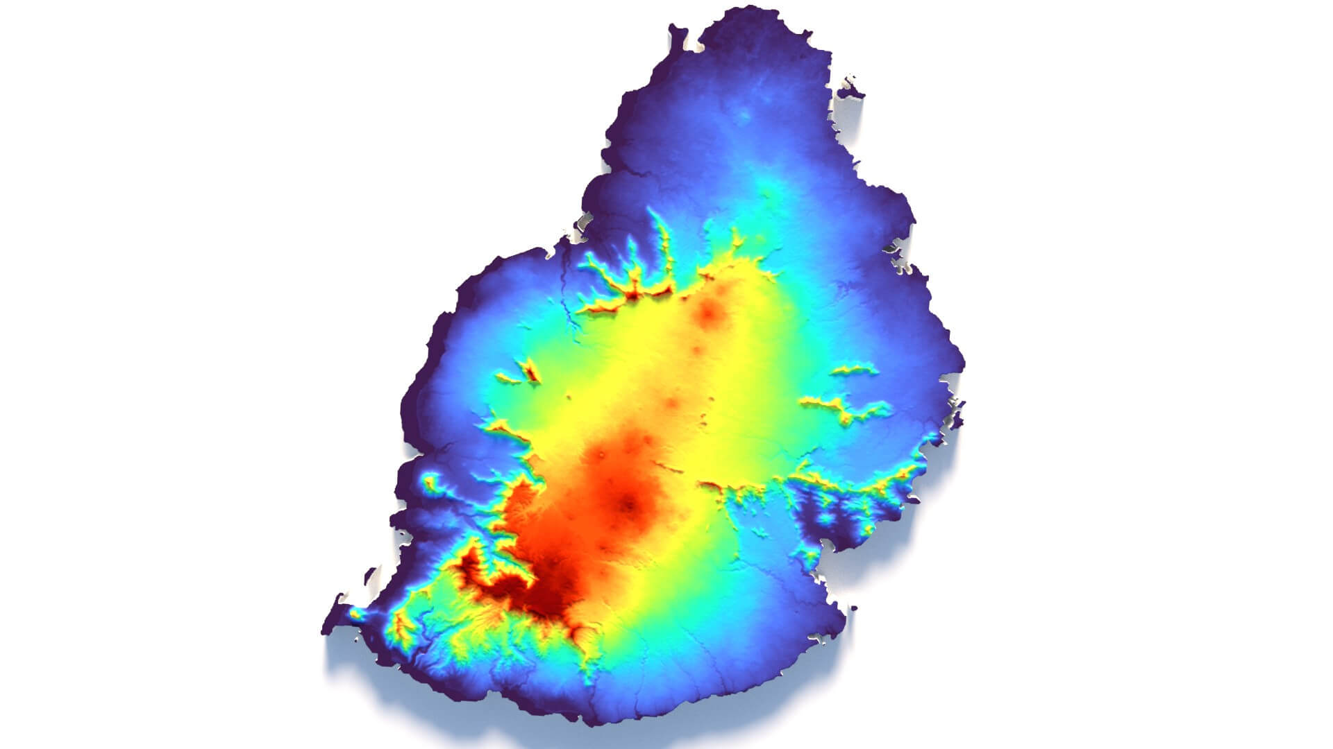 Mauritius Terrain Map - 3D Model by 3dstudio
