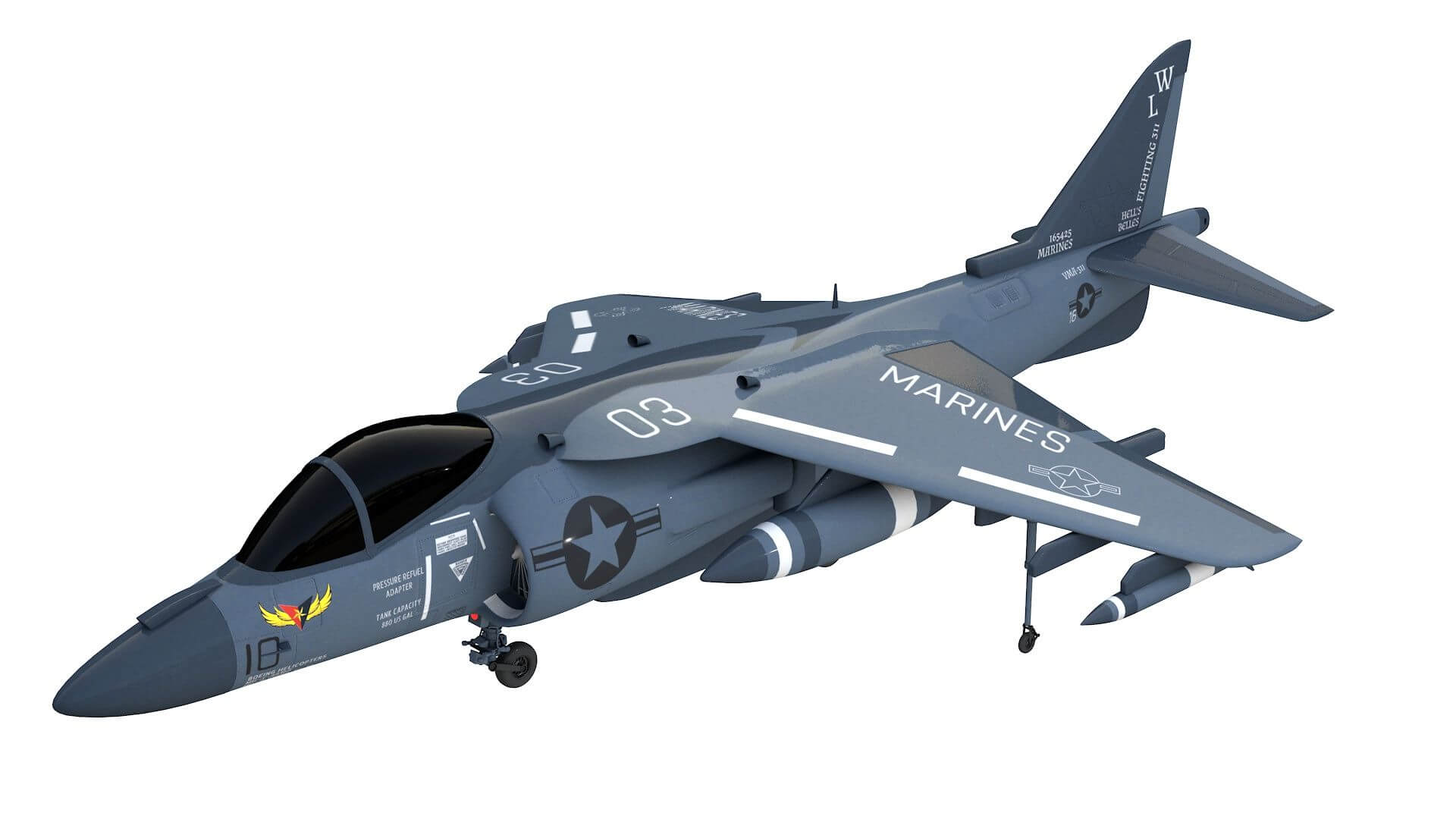 McDonnell Douglas AV-8B Harrier II 3D Model by 3dstudio