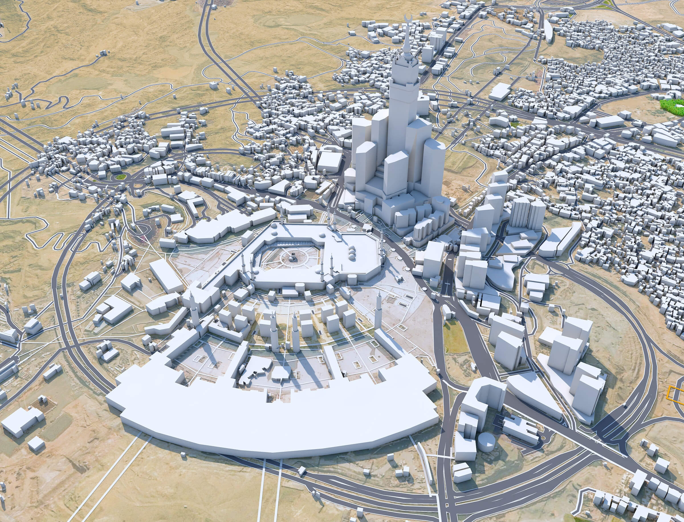 Mecca Downtown Saudi Arabia 10km - 3D Model by 3dstudio