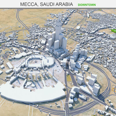Mecca Downtown Saudi Arabia 10km - 3D Model by 3dstudio