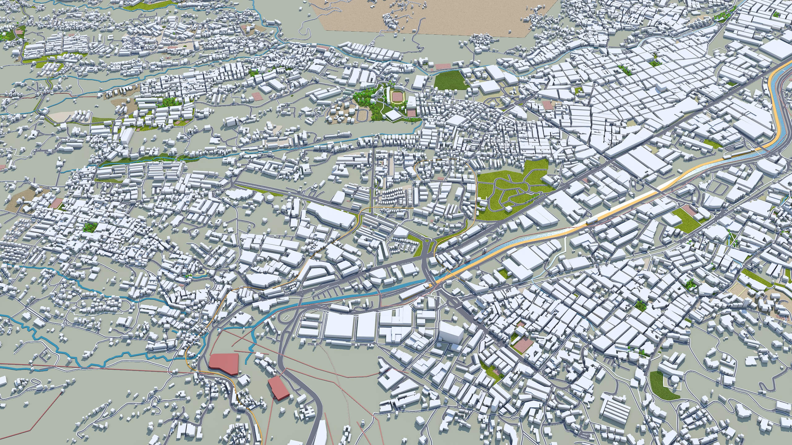 Medellin Antioquia City Colombia 3D Model 30km by 3dstudio