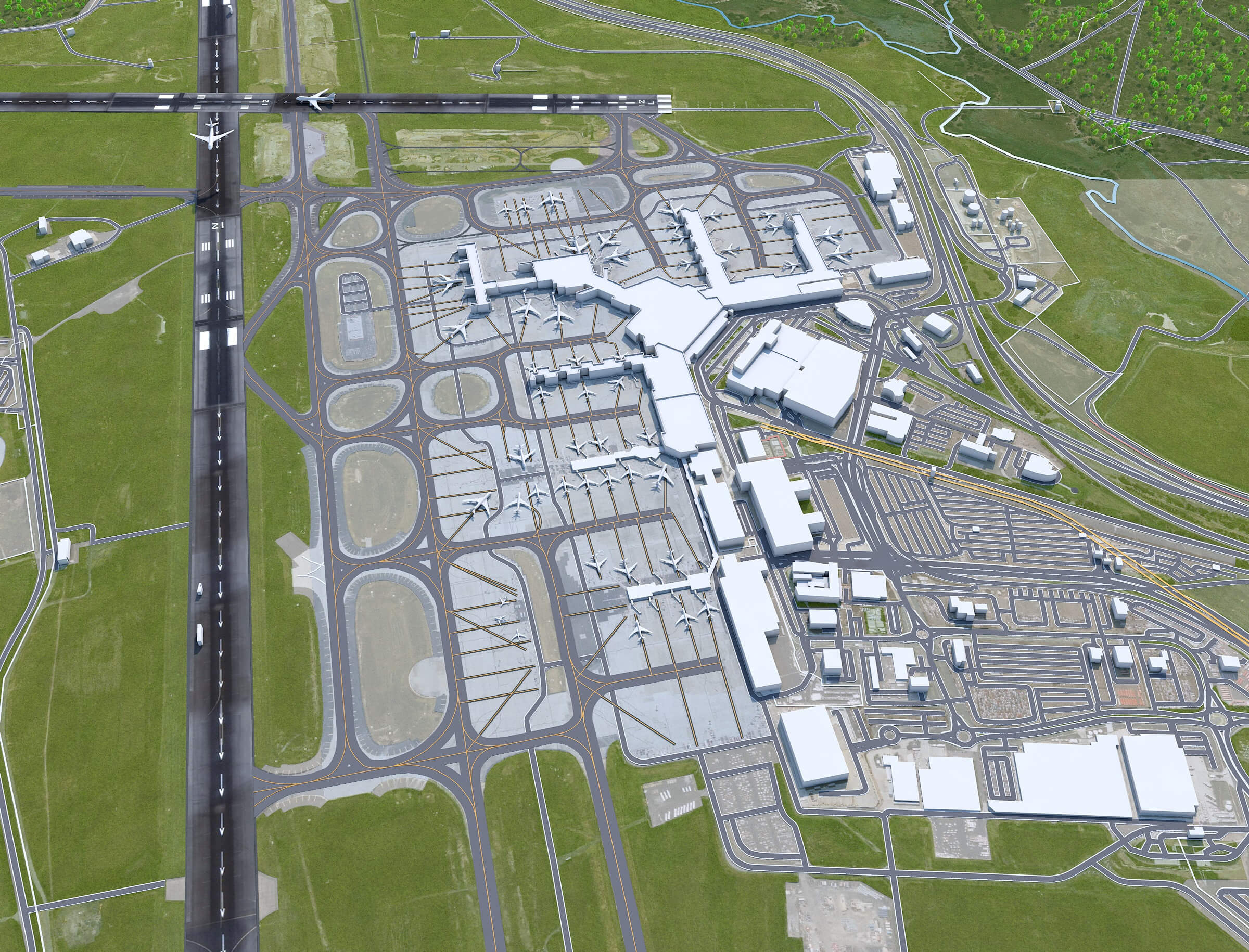 Melbourne Airport - 3D Model by 3dstudio