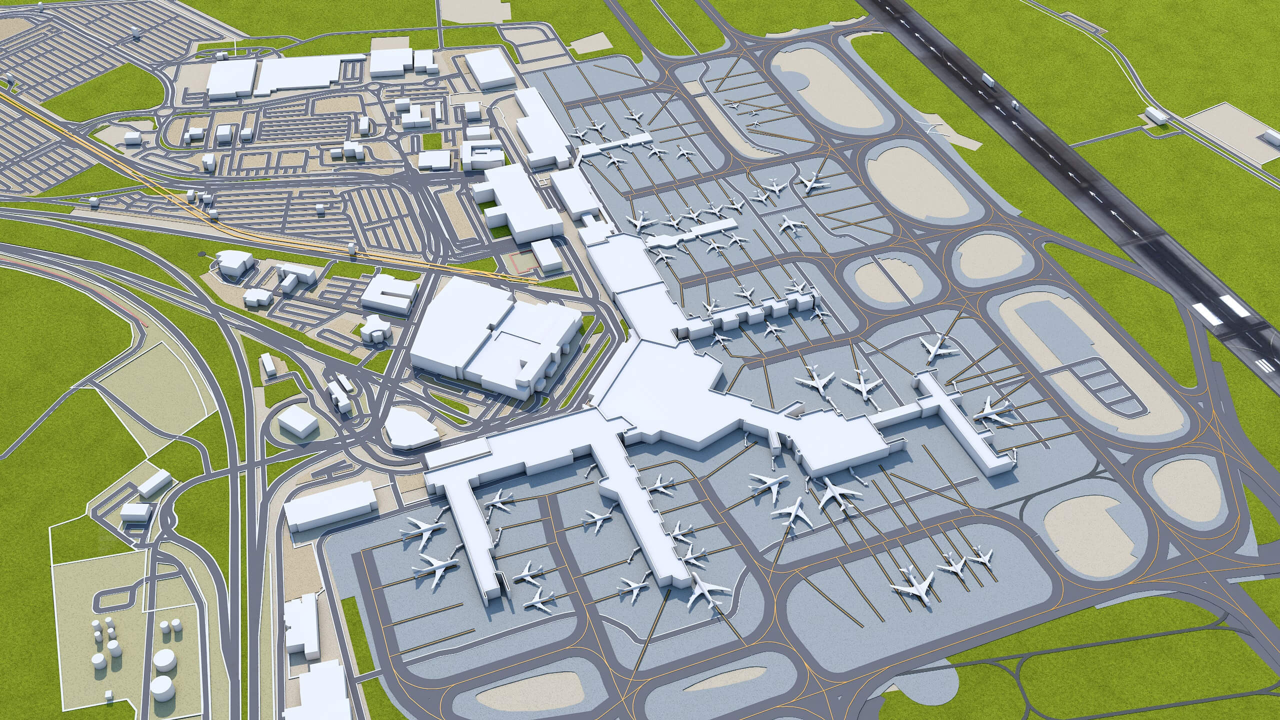 Melbourne Airport - 3D Model by 3dstudio