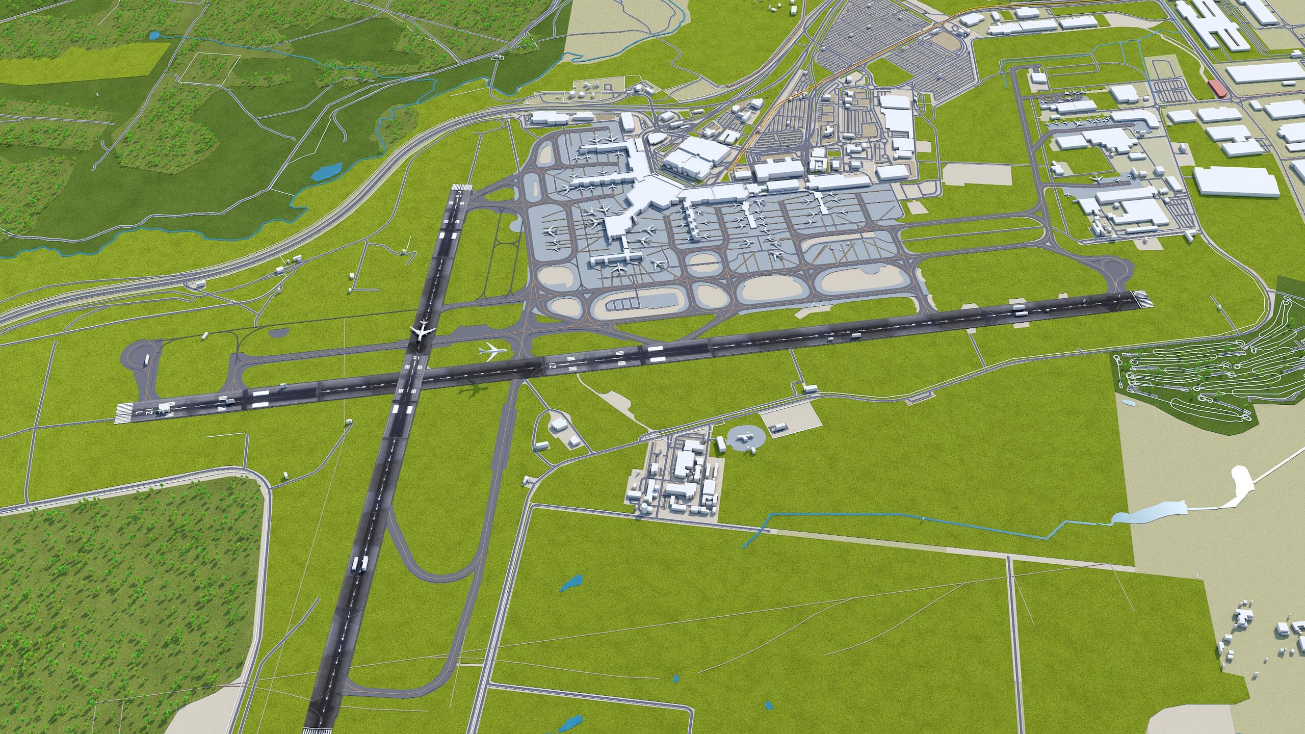 Melbourne Airport - 3D Model by 3dstudio