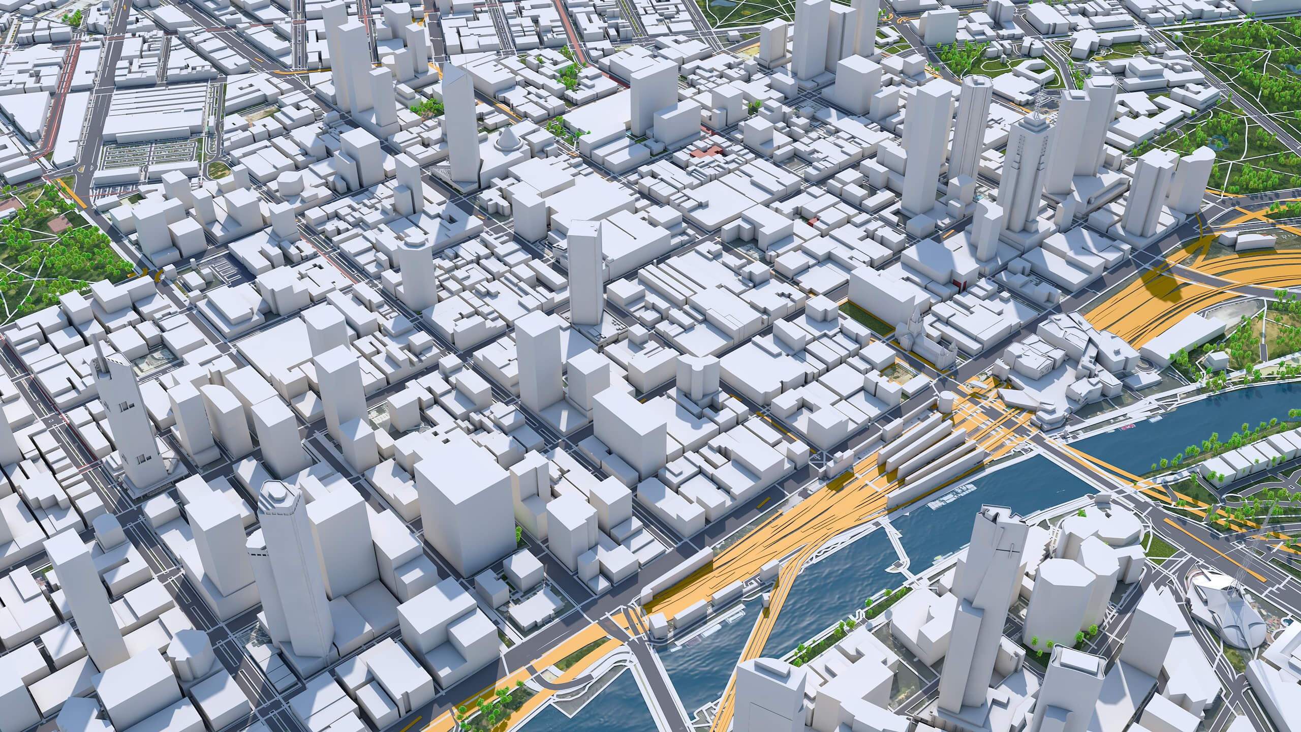 Melbourne Downtown City Australia 8km - 3D Model by 3dstudio