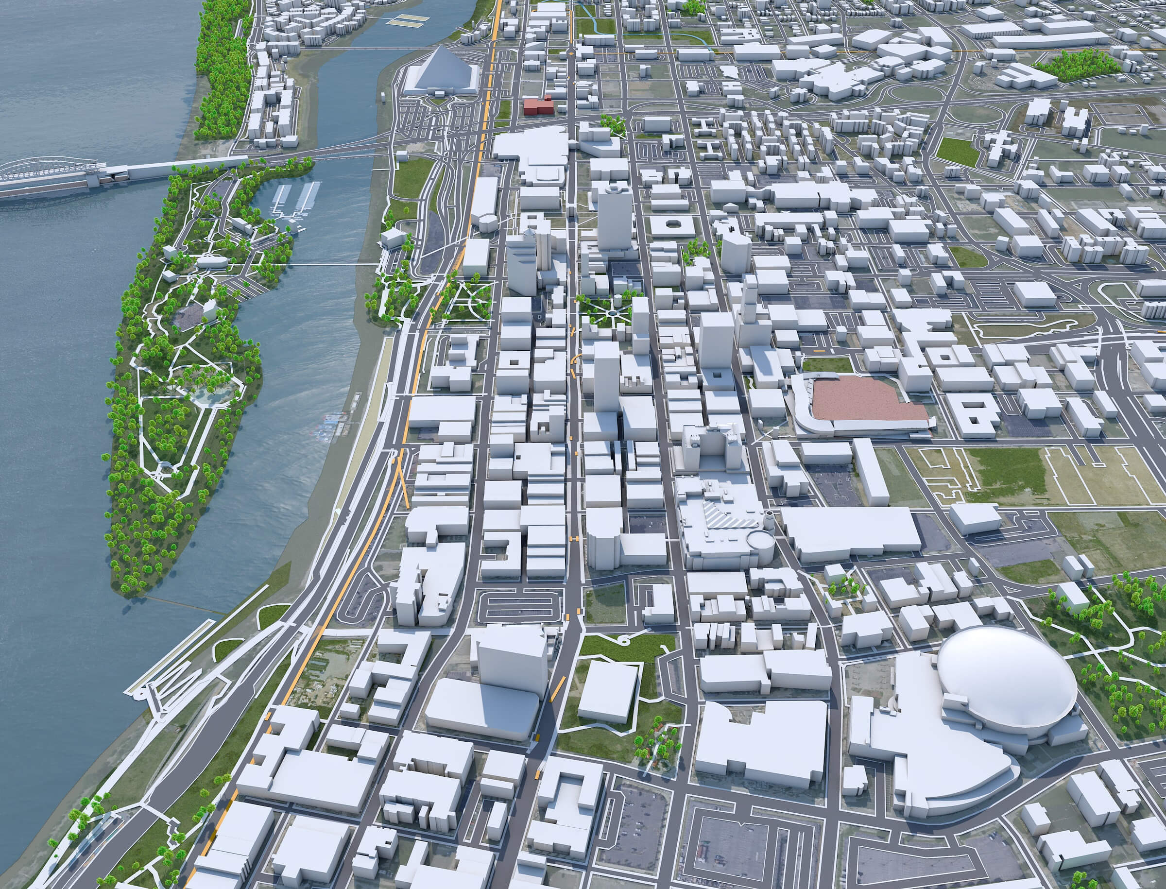 Memphis Downtown City Tennessee 8km - 3D Model by 3dstudio