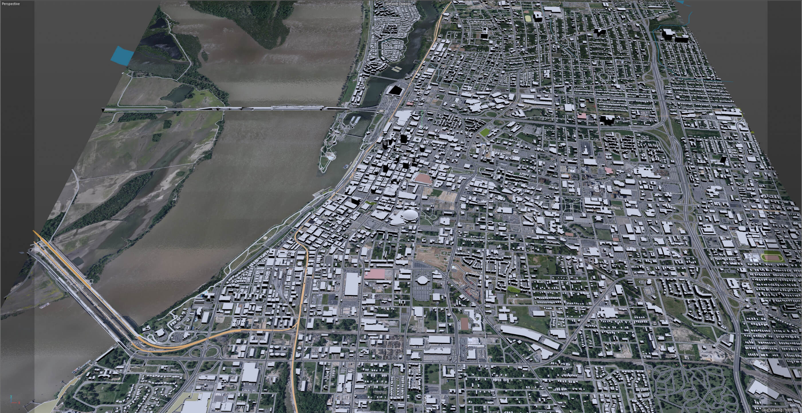 Memphis Downtown City Tennessee 8km - 3D Model by 3dstudio