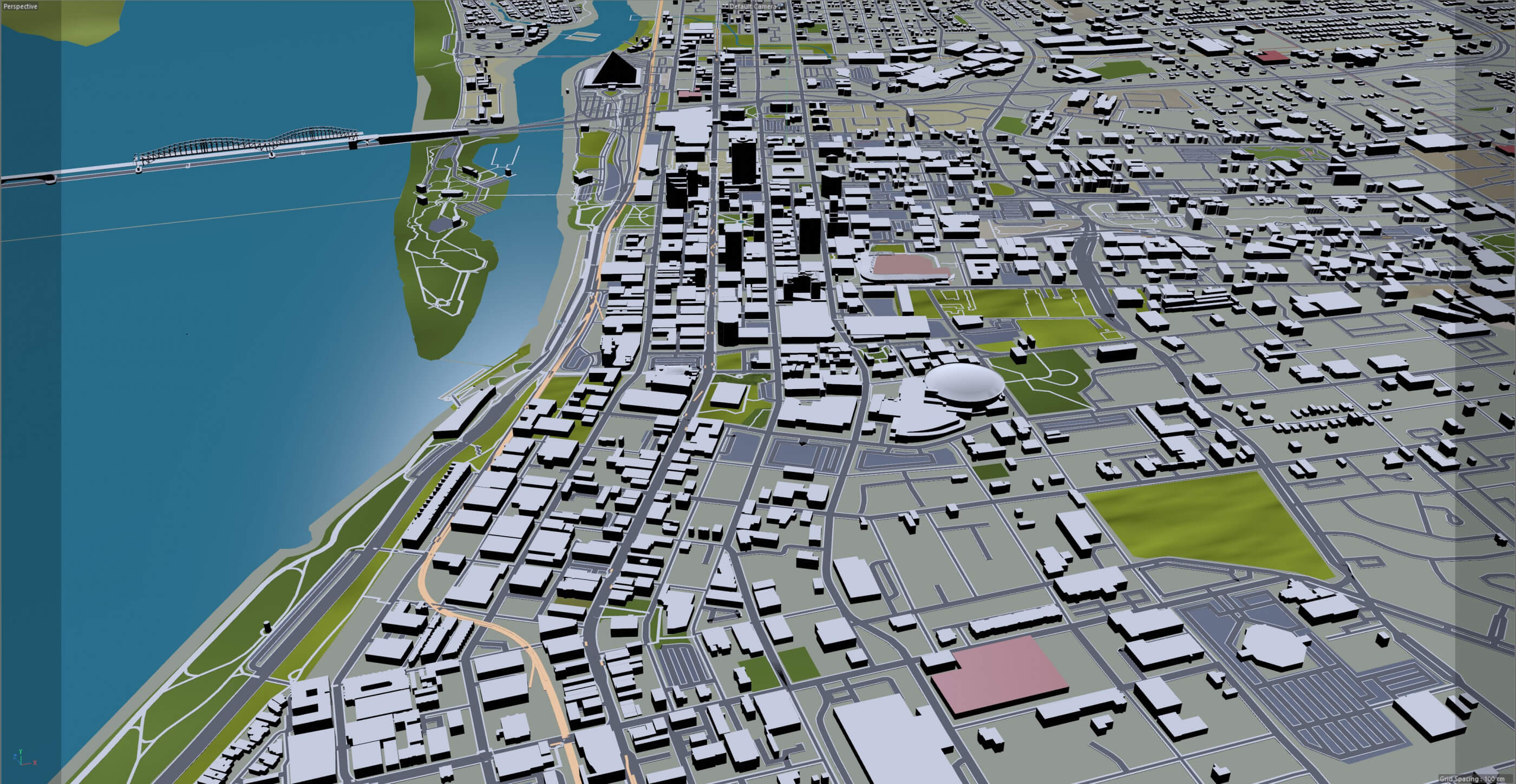 Memphis City Tennessee 90km - 3D Model by 3dstudio