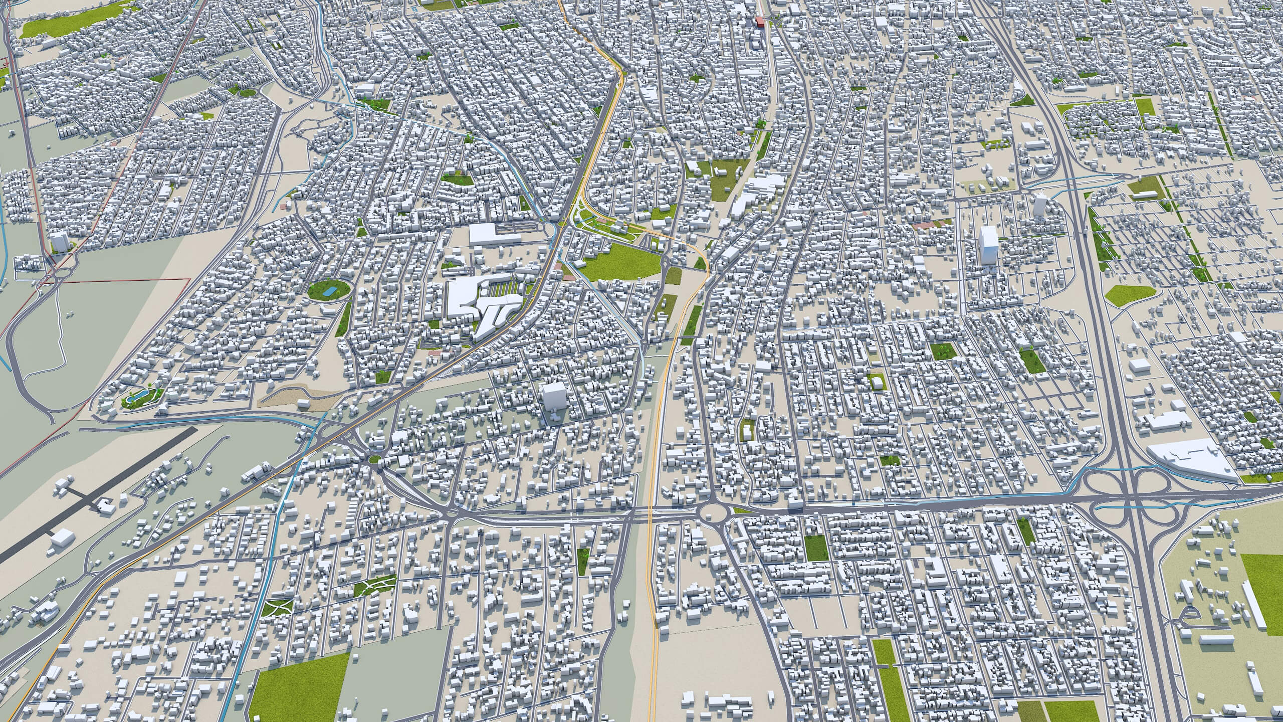 Mendoza City Argentina 3D Model 32km by 3dstudio