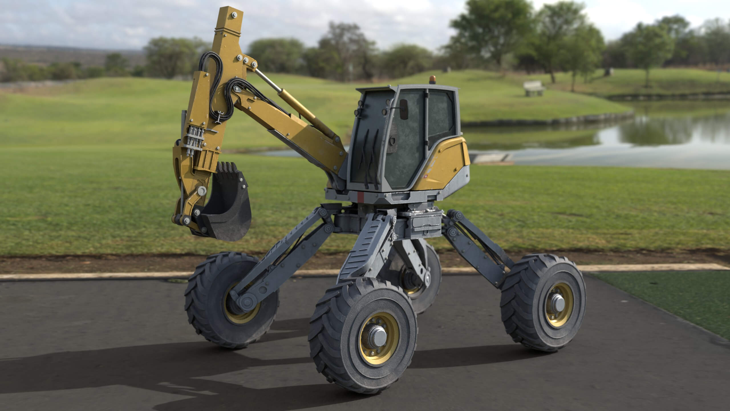 Menzi Muck M545X Spider Excavator - 3D Model by 3dstudio