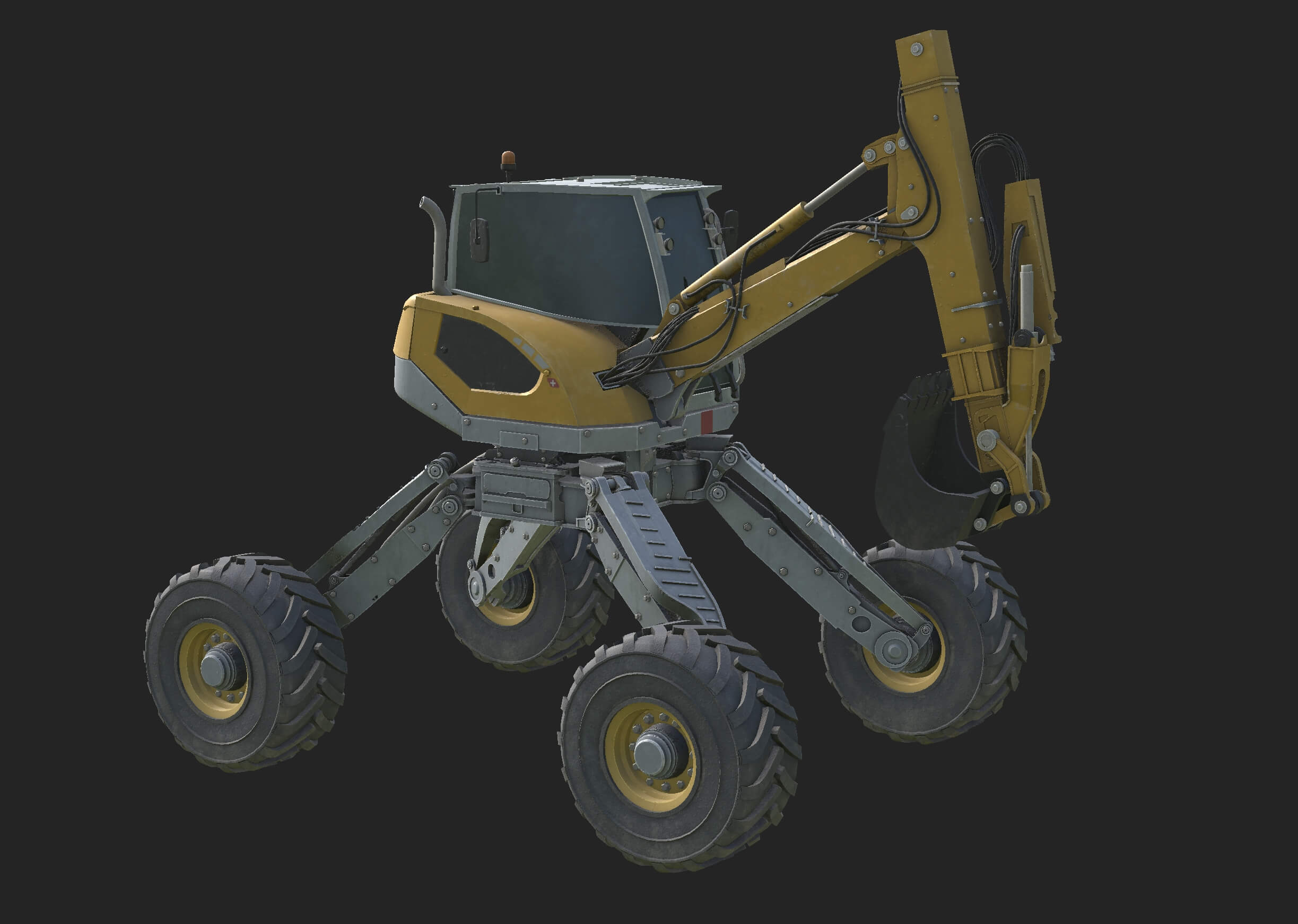 Menzi Muck M545X Spider Excavator 3D Model by 3dstudio