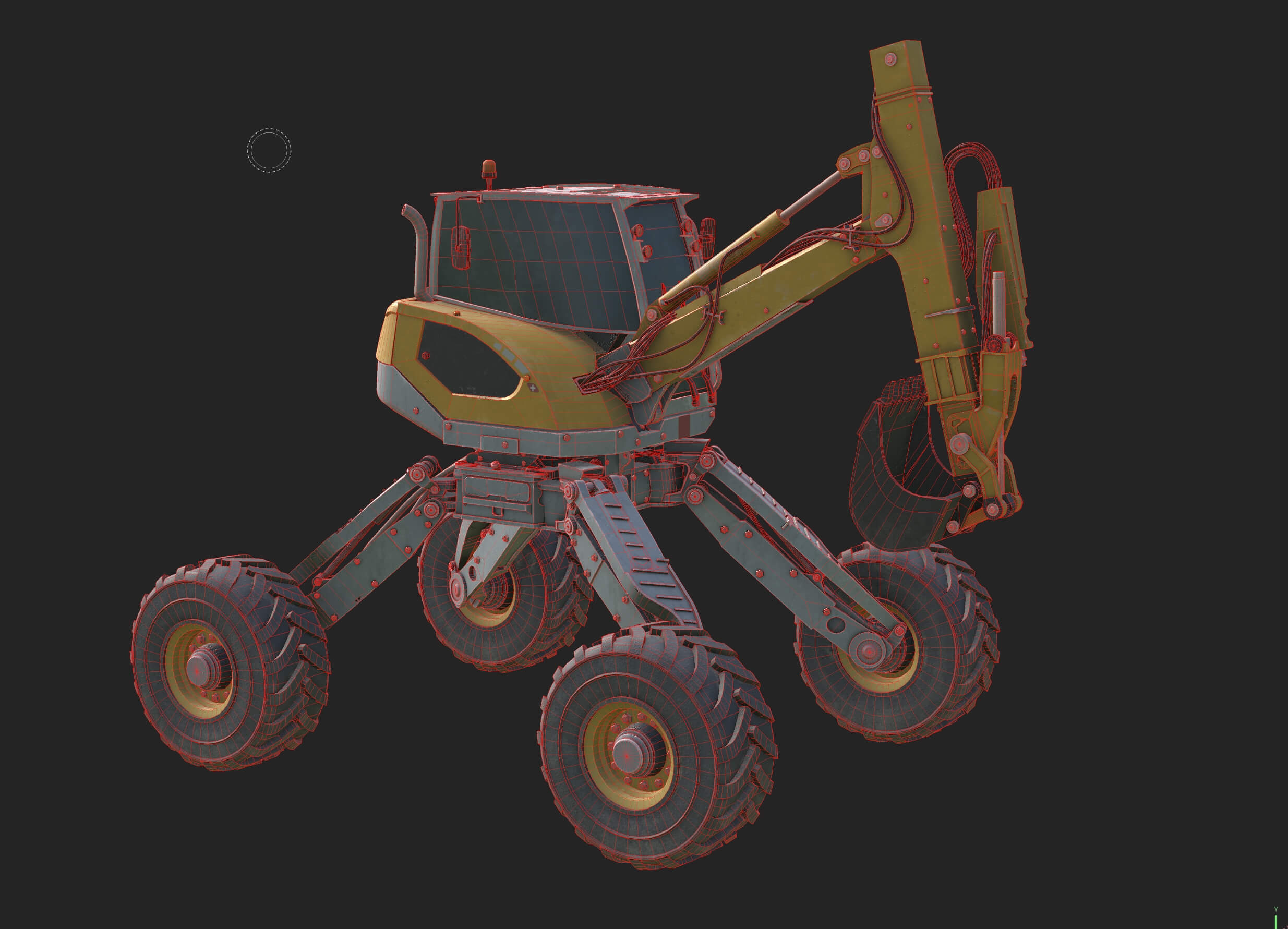 Menzi Muck M545X Spider Excavator 3D Model by 3dstudio