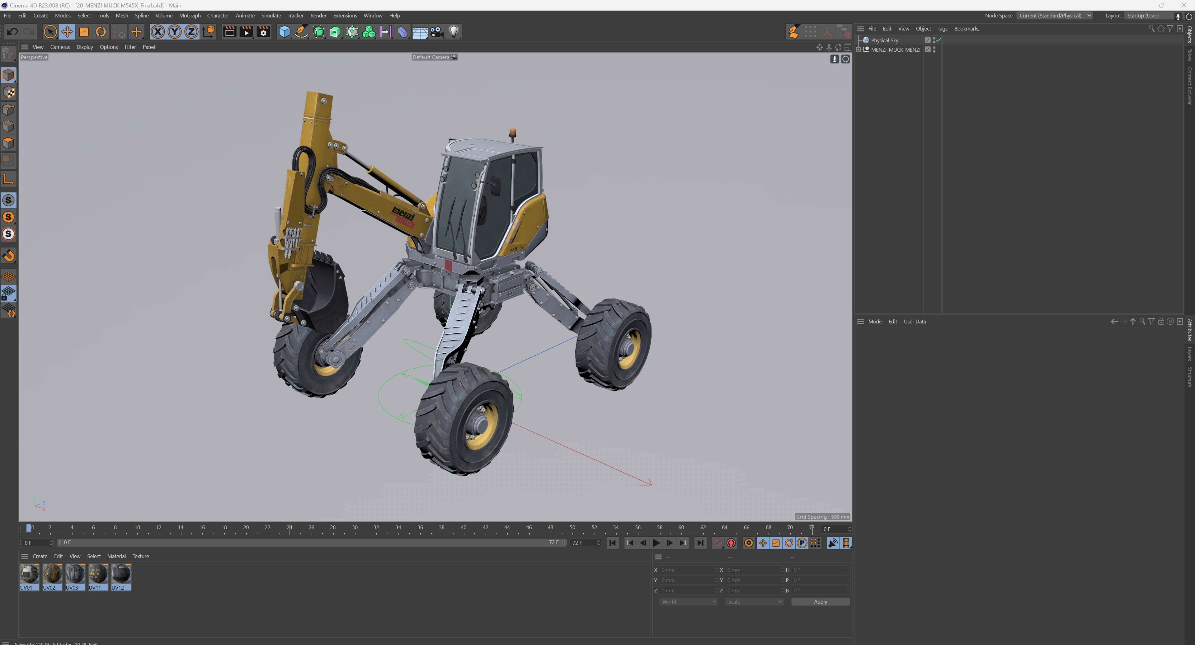 Menzi Muck M545X Spider Excavator - 3D Model by 3dstudio