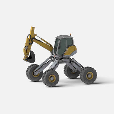 Menzi Muck M545X Spider Excavator - 3D Model by 3dstudio