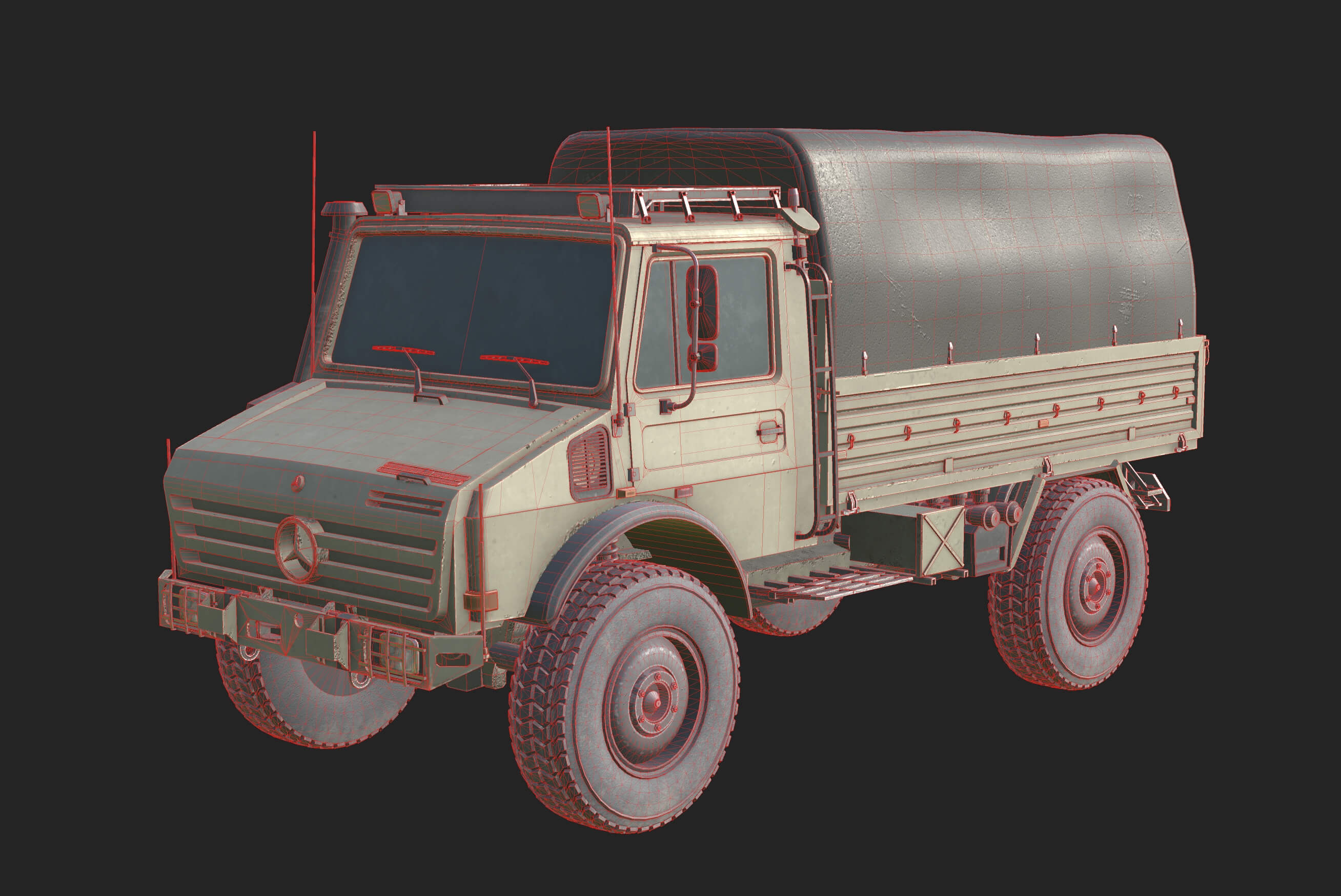 Mercedes Benz Unimog U3000 Truck 3D Model by 3dstudio