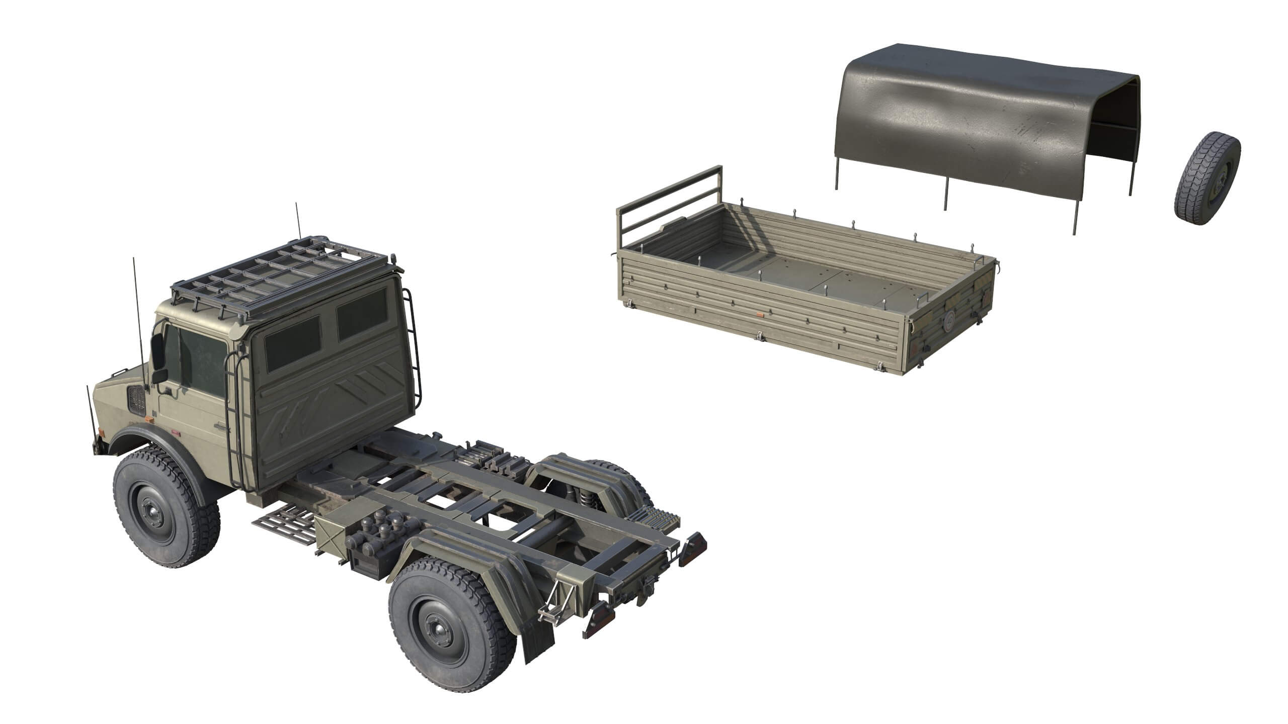 Mercedes Benz Unimog U3000 Truck 3D Model by 3dstudio