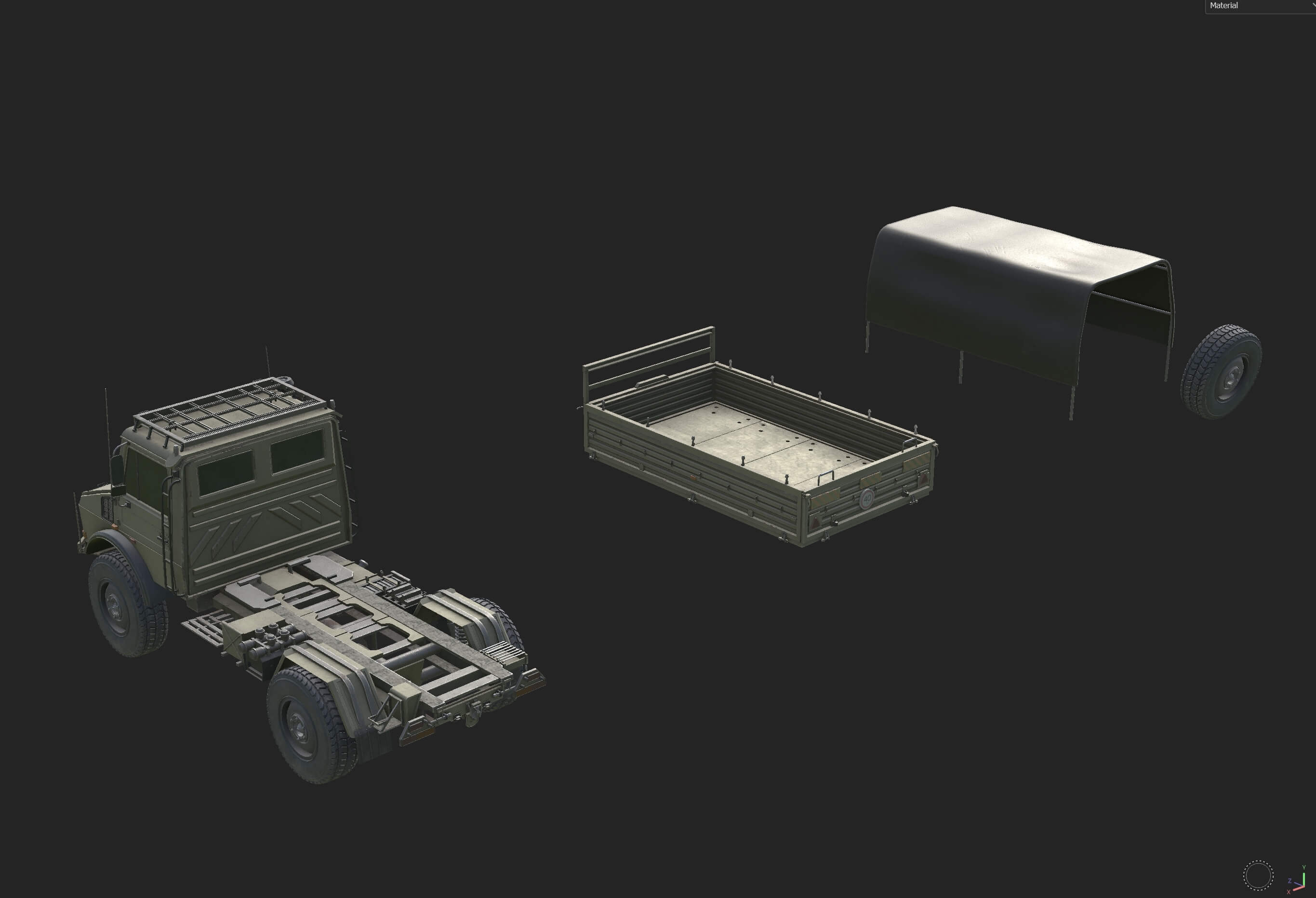 Mercedes Benz Unimog U3000 Truck 3D Model by 3dstudio