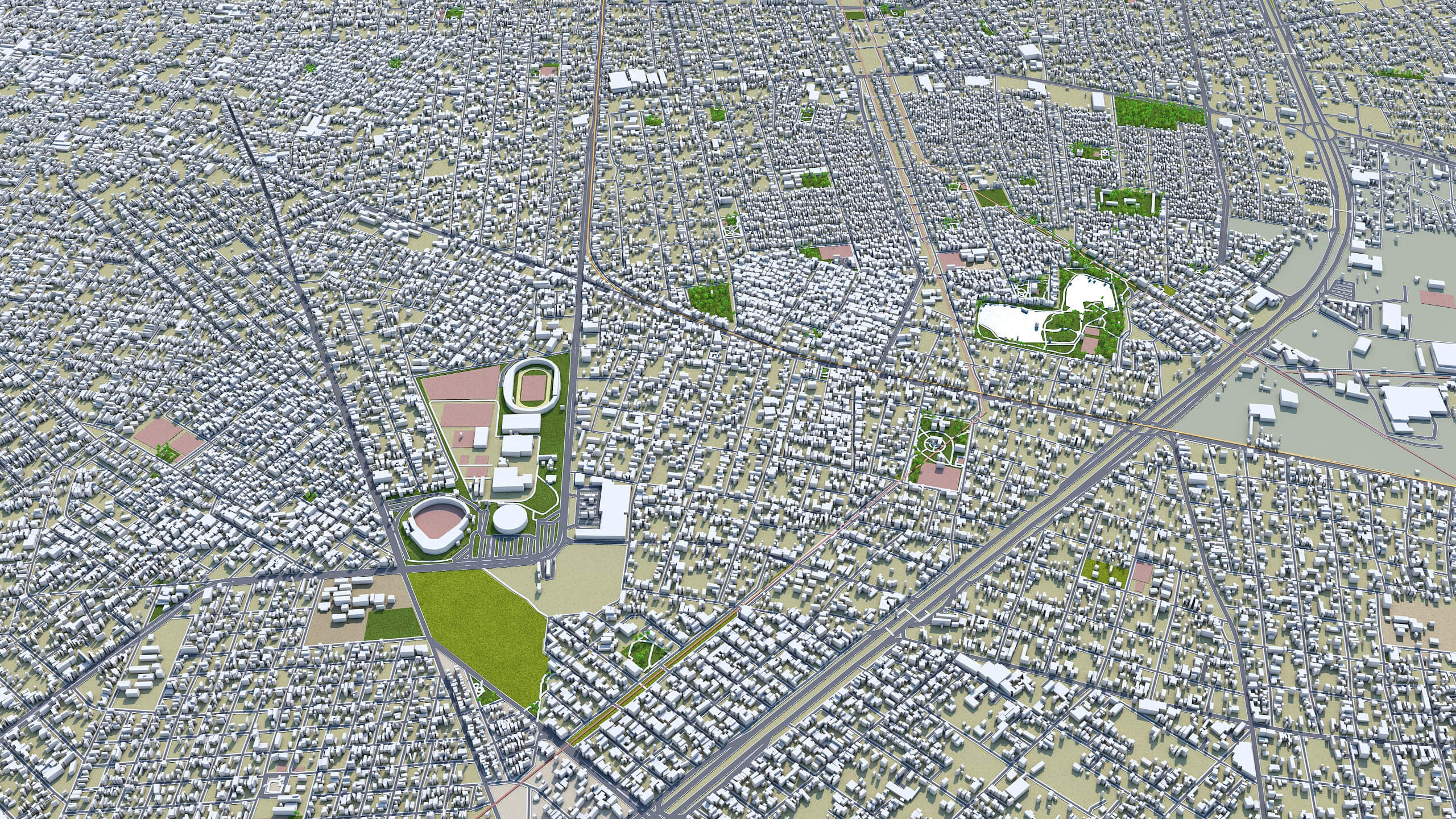 Merida City Yucatan 3D Model 30km by 3dstudio