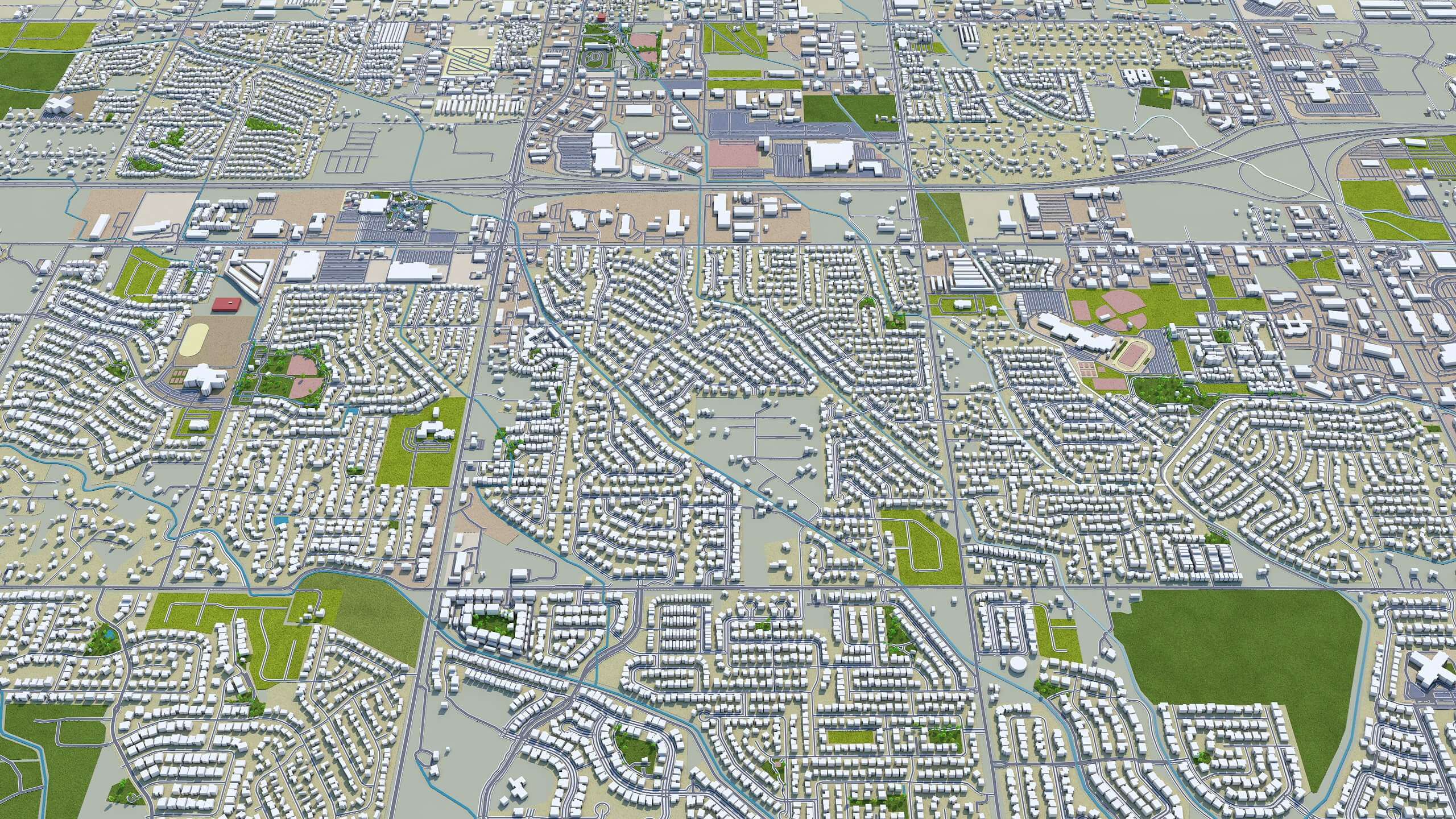 Meridian City Idaho USA 3D Model 30km by 3dstudio
